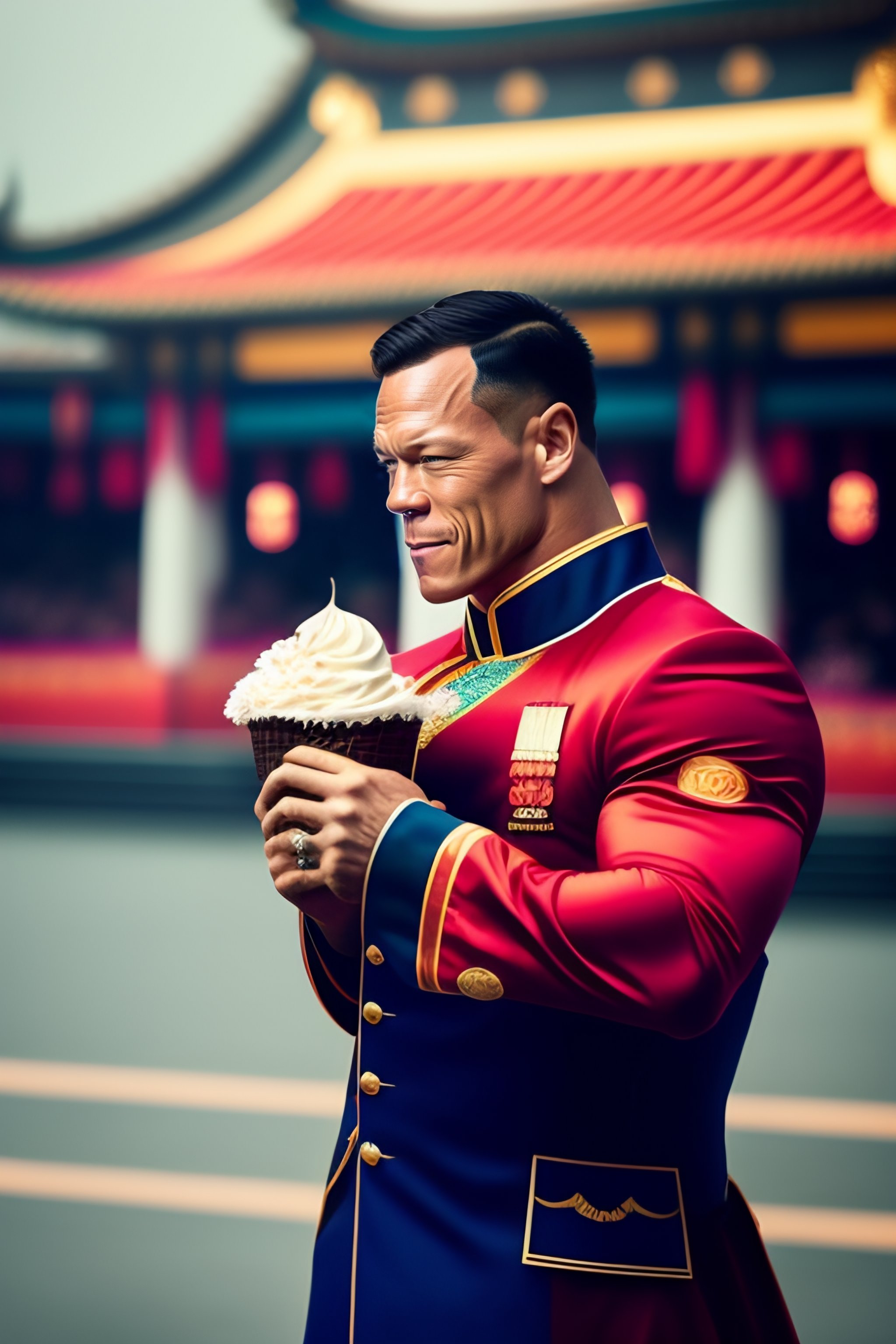 Lexica - John cena wearing a chinese traditional suit while holds an ...