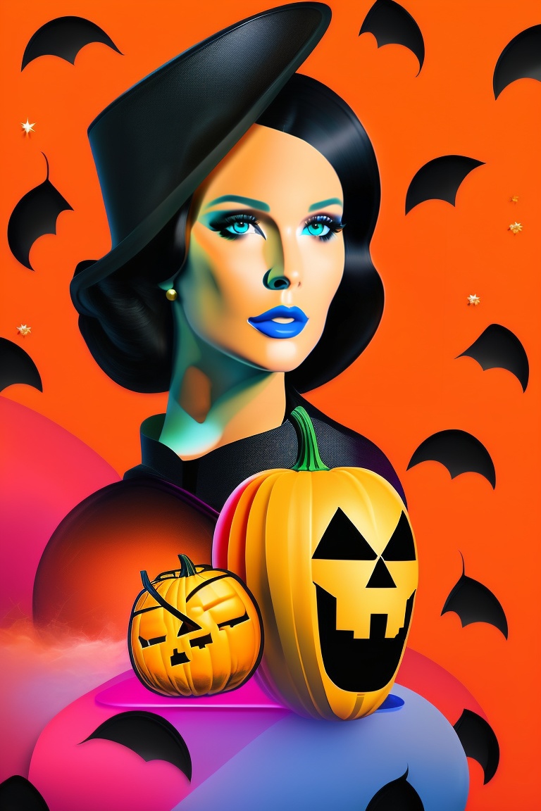Lexica - Halloween motif with the pumpkin and ghost ,andy Warhol style