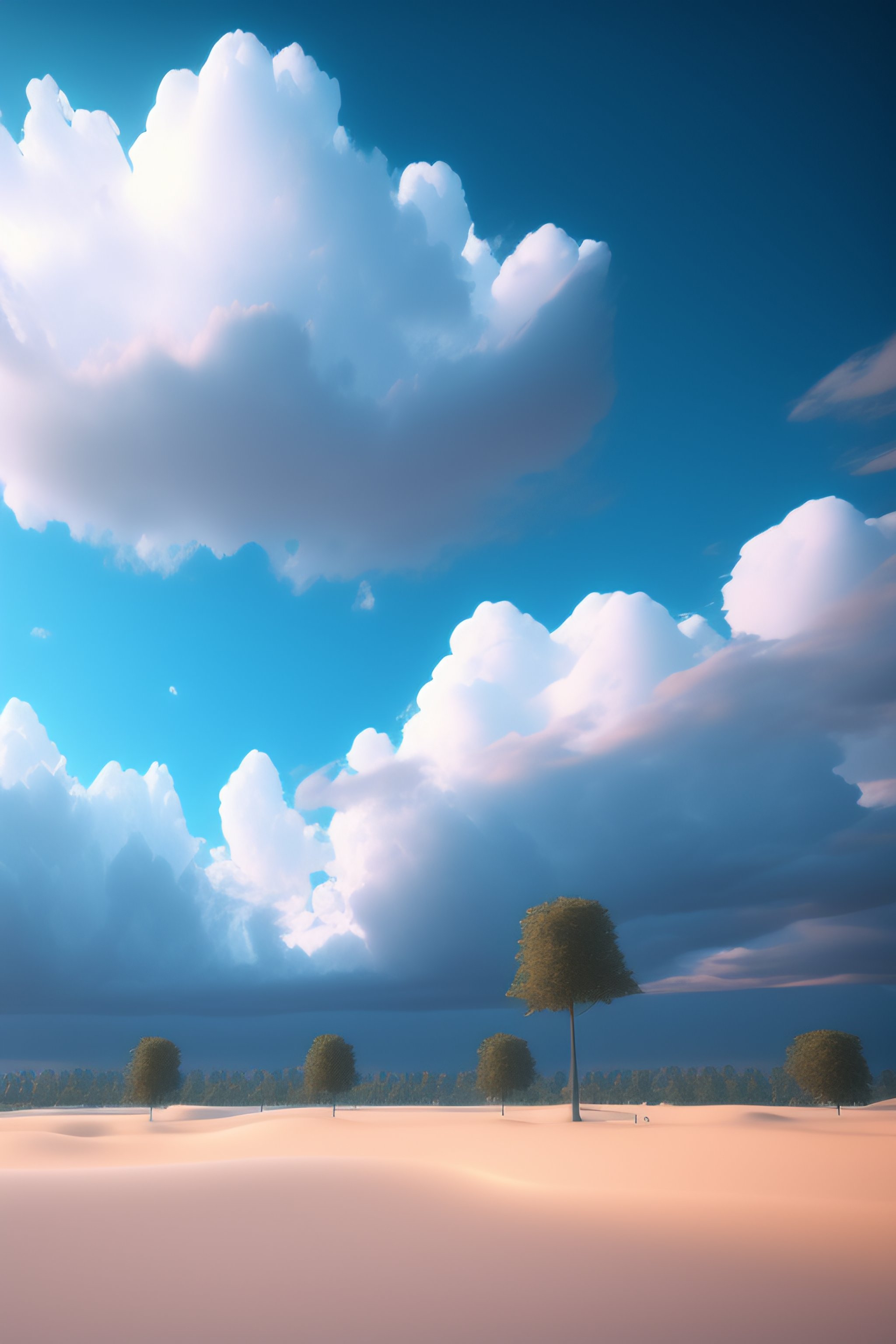 Lexica - Large banner blue skies and clouds, soft, Unreal Ungine, 8K ...