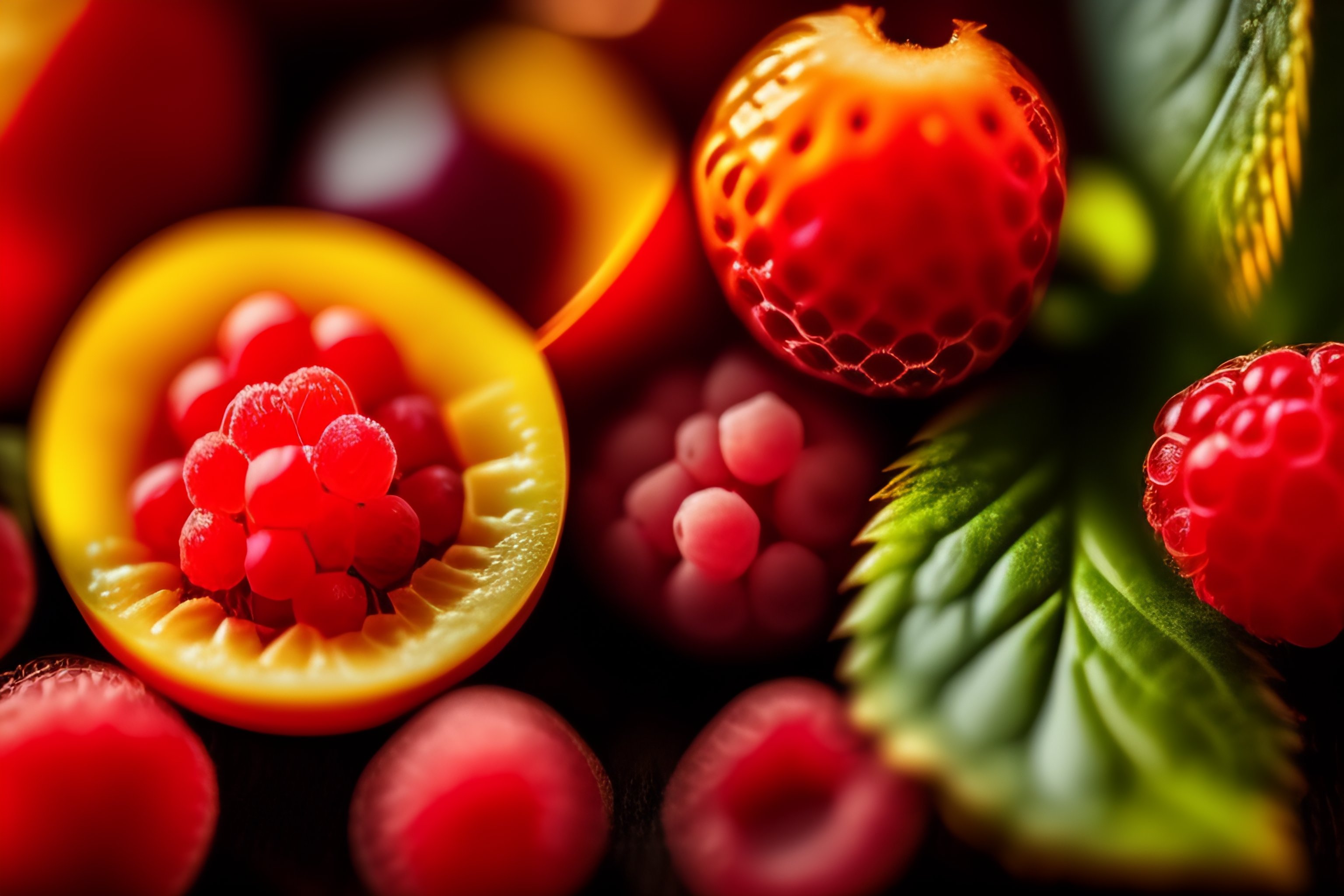 Lexica - A close up of raspberries, studio light, 14 mm lens