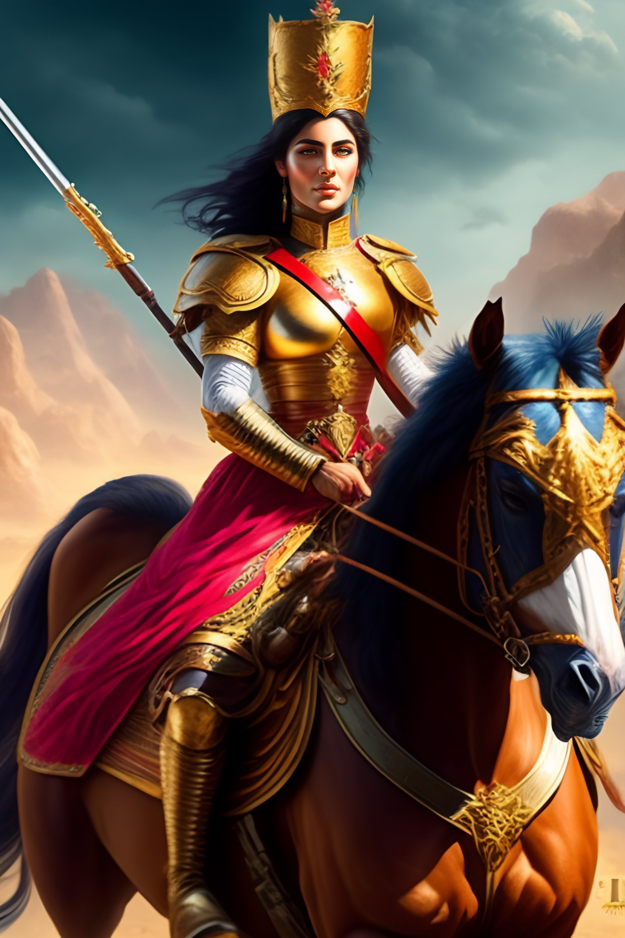 Lexica - Persian woman commander in war, riding a horse Achaemenid ...