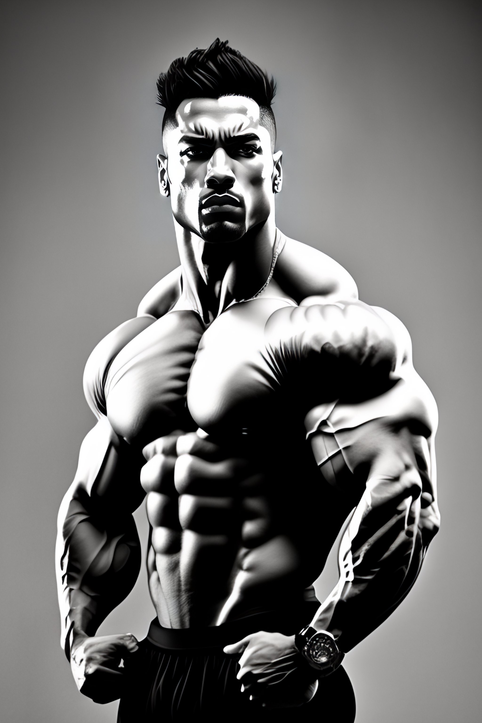 Lexica - A fierce-full muscular bull body builder lifting big heavy ...