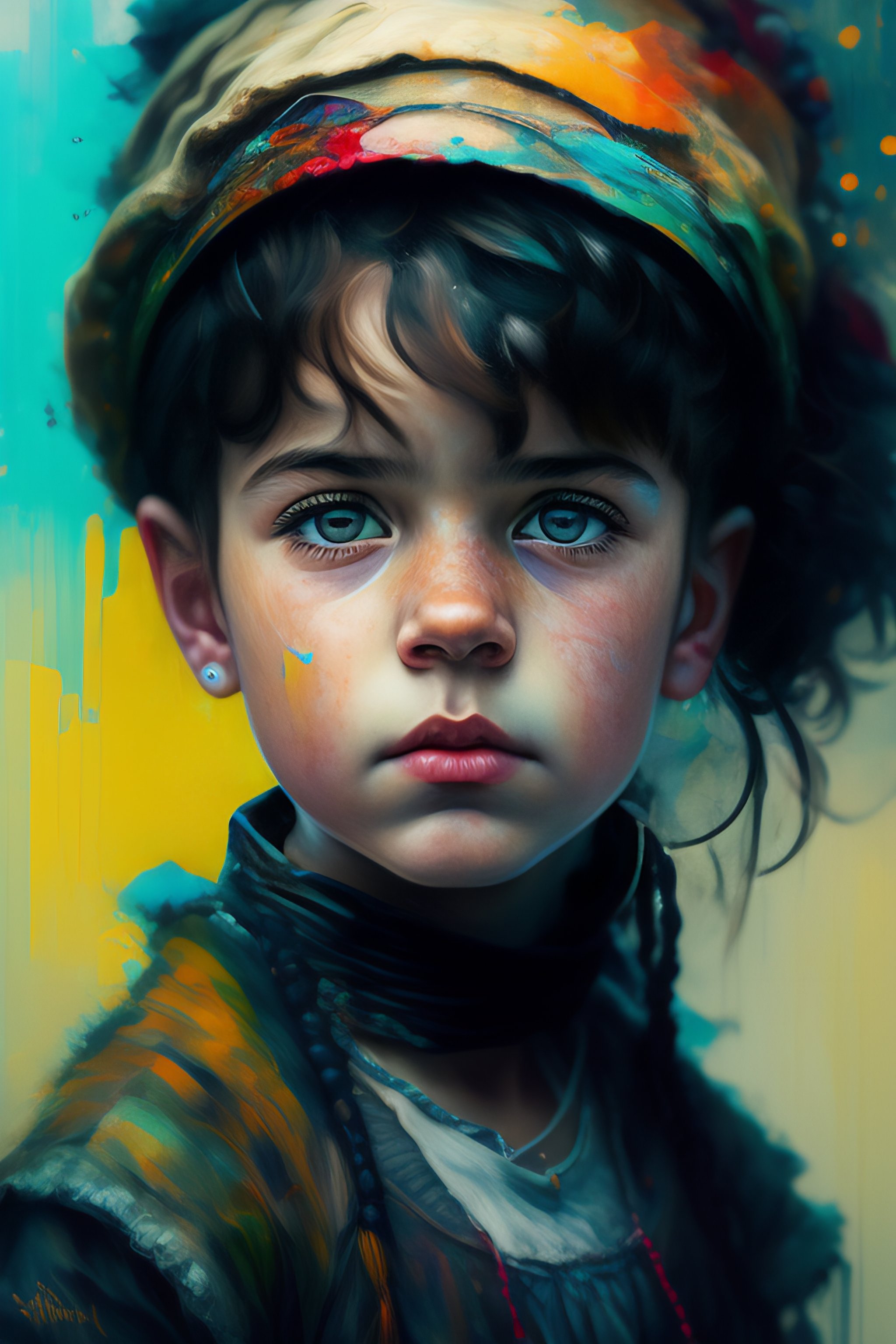 Lexica - A portrait of crazy angry mind controlled poor 10y old ...