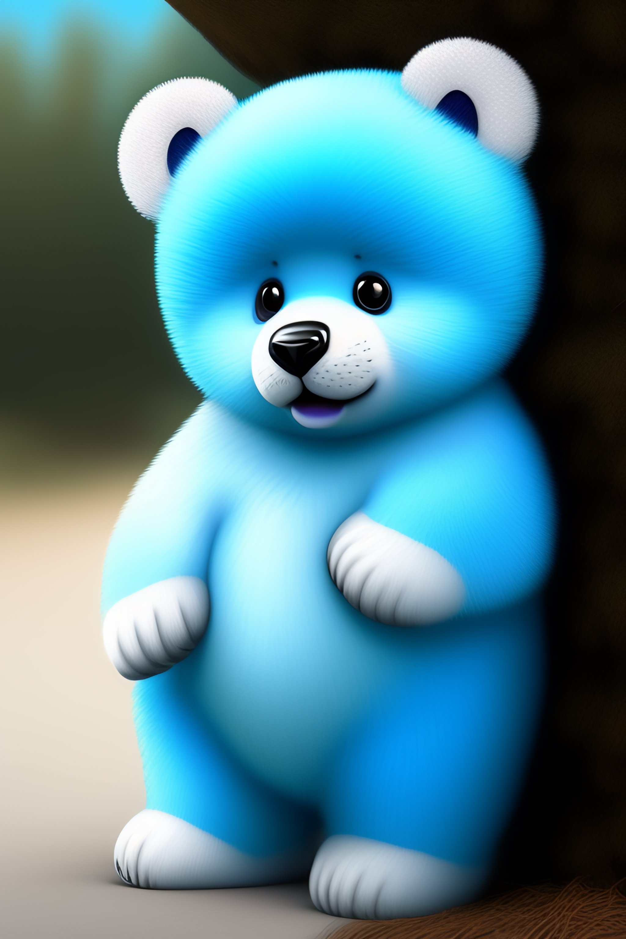 Lexica - Barnoo is a small, extremely cute, loveable, furry bright blue bear with a big oval ...