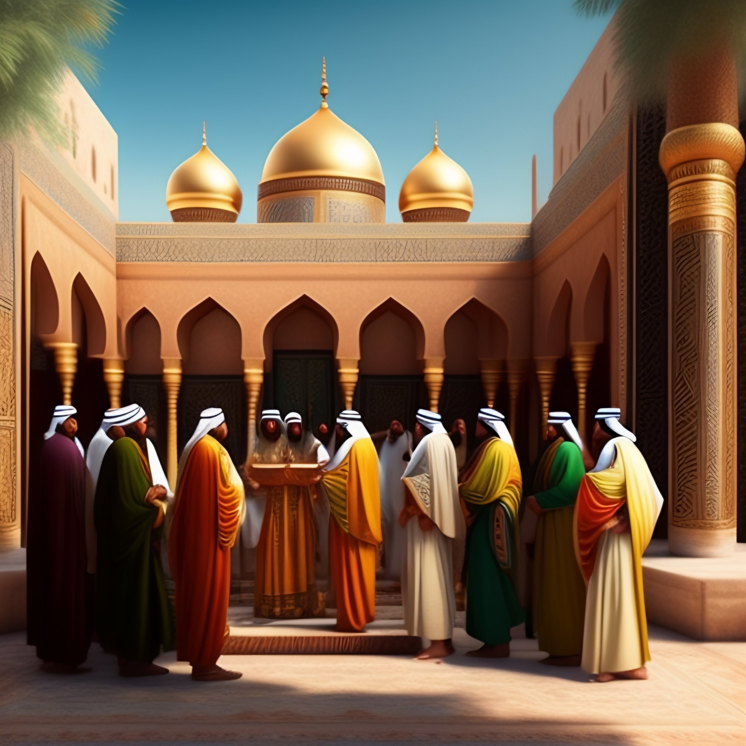 Lexica - A photo realistic digital art of an 8th century group of eight ...