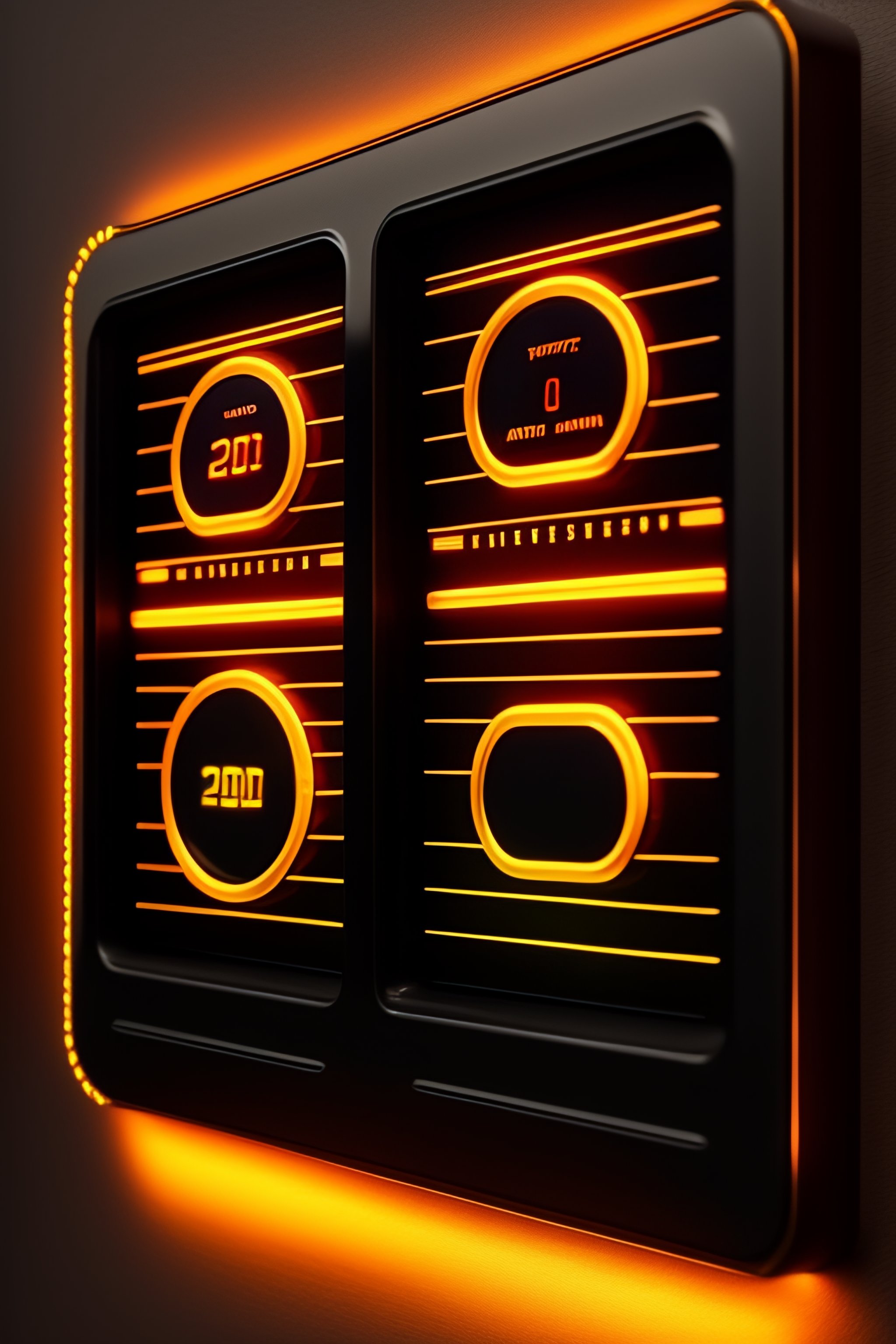 Lexica - Cyberpunk GUI rusty brown and gold panel with graphics, gauges ...