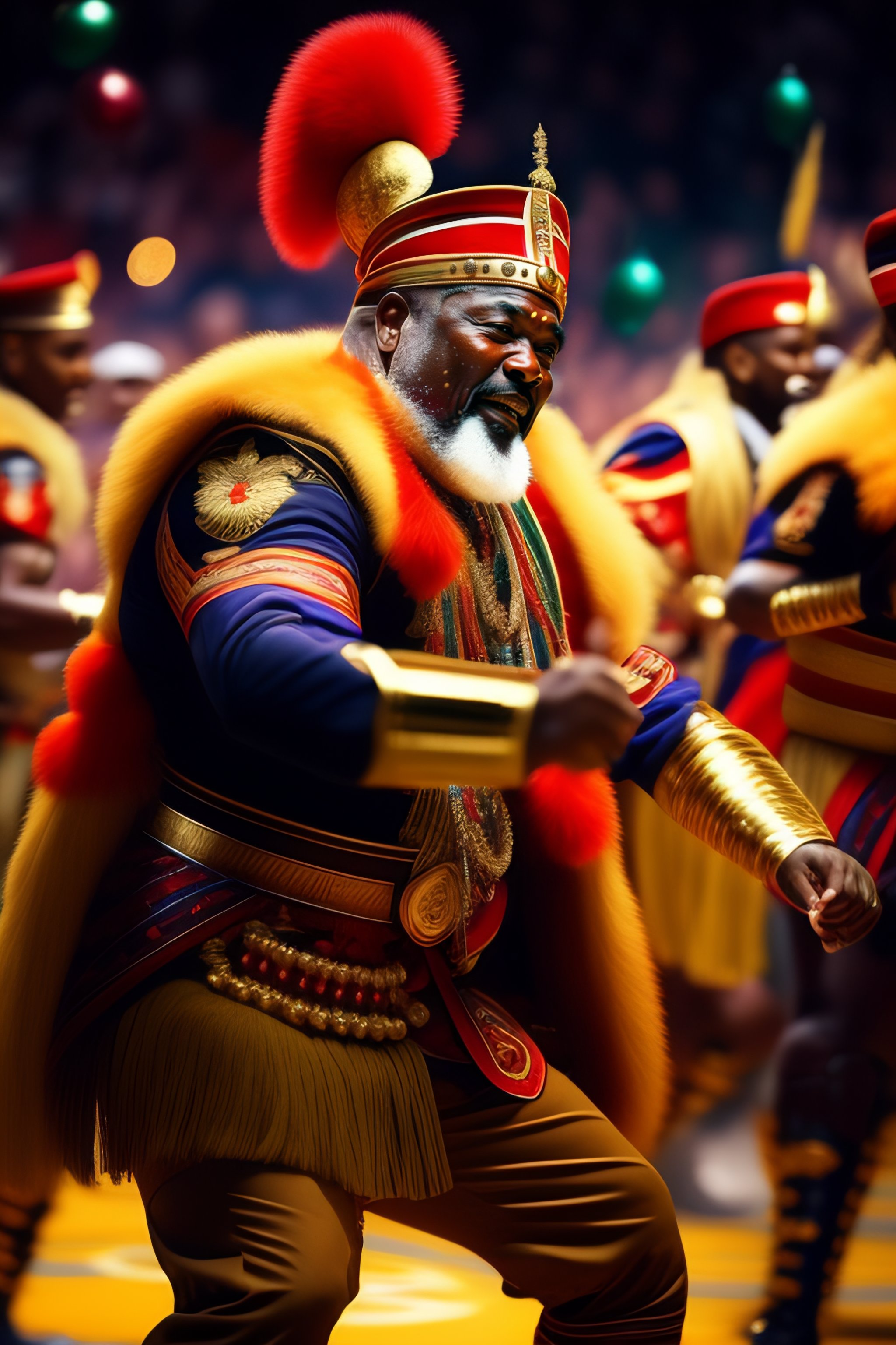 Lexica - The chief of the army dancing and people laugh, celebrate ...