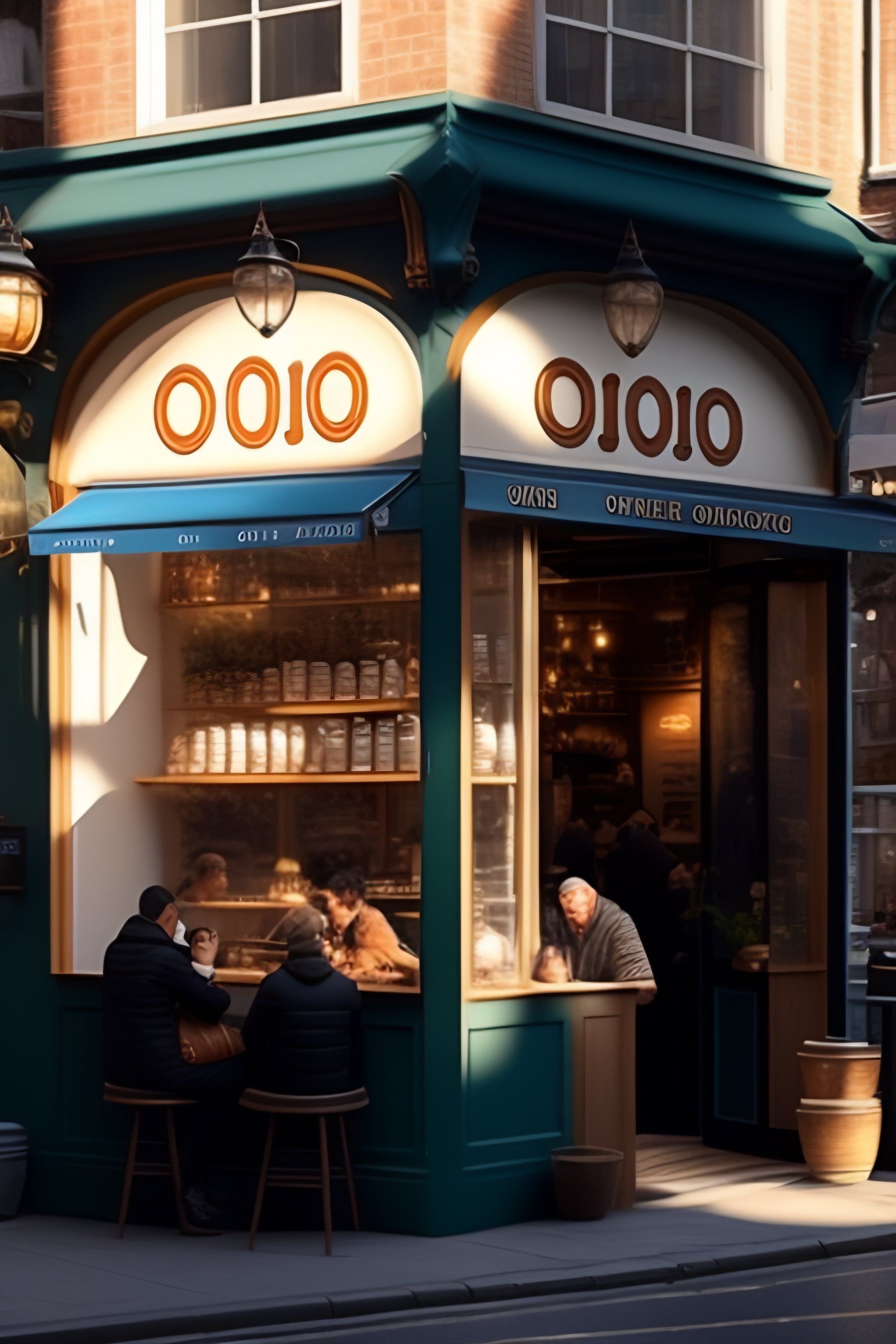 Lexica - OUTSIDE a coffee shop store in the city of ENGLAND at NOON ...