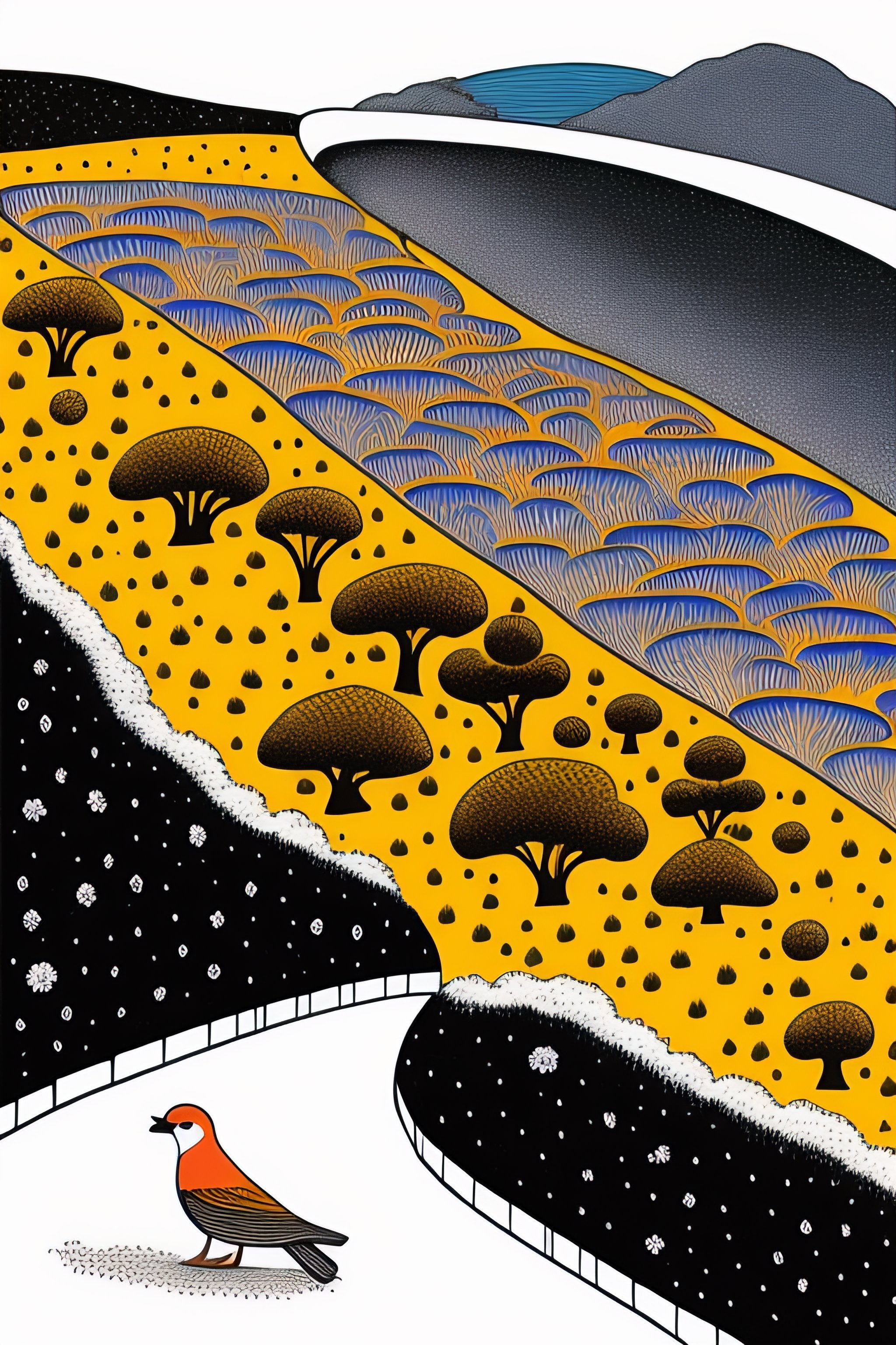 Lexica - A alone man. pen and ink, birds eye view, illustrated by hergé ...