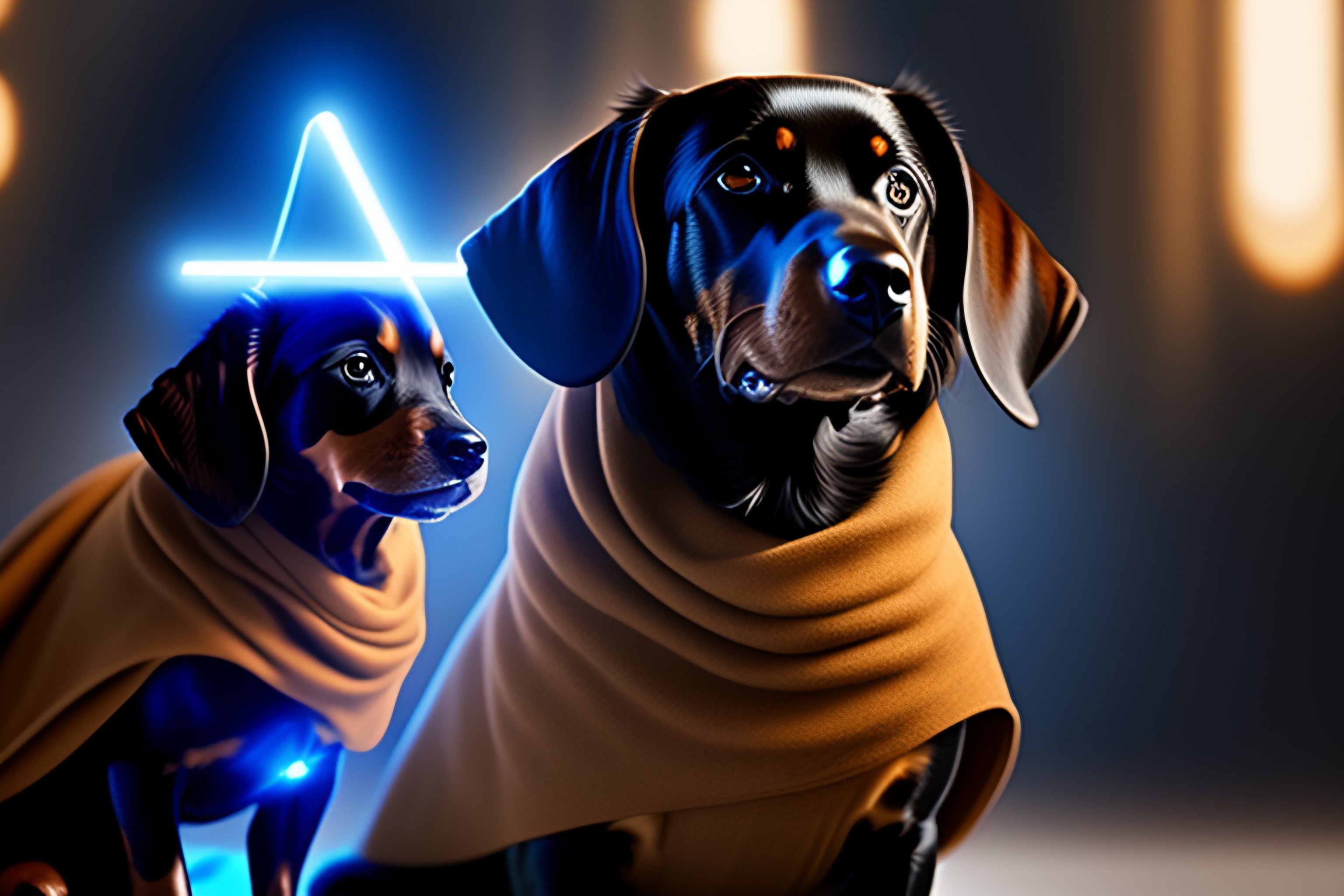 Lexica - Star Wars scene artificial intelligence a small black brown ...