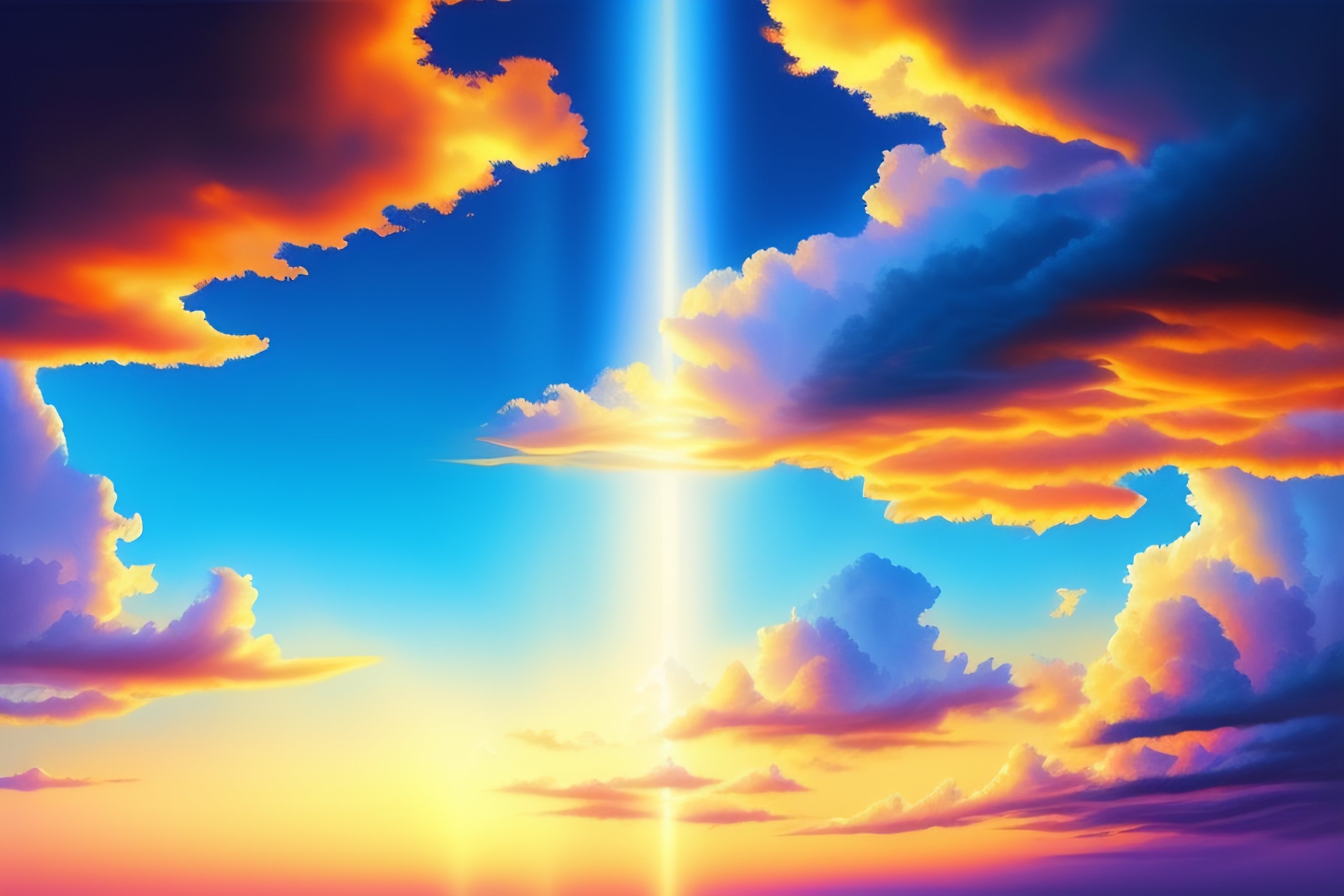 Lexica - Horizontal background, with clouds, splendor, angelic, rays of ...