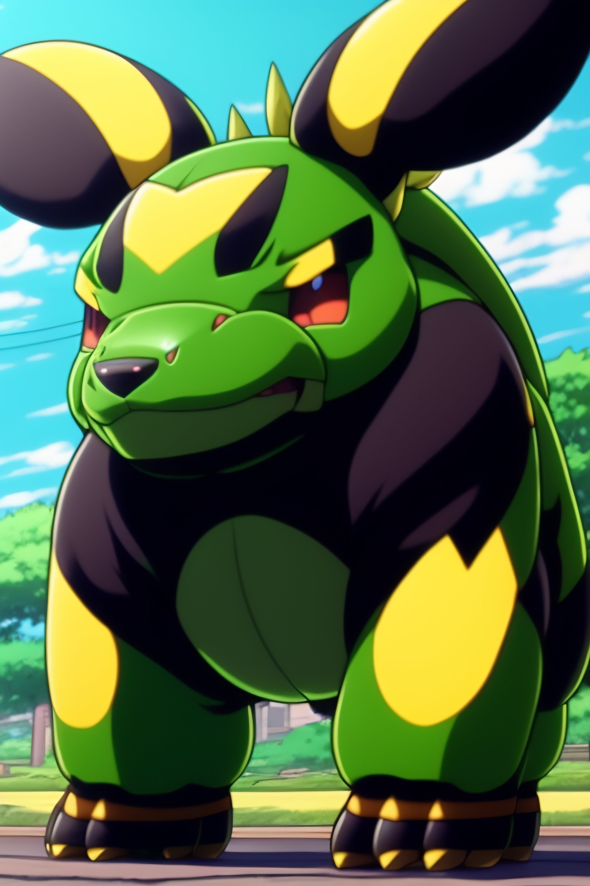 Lexica - Anime illustration of a Pokemon that looks like a large stocky ...