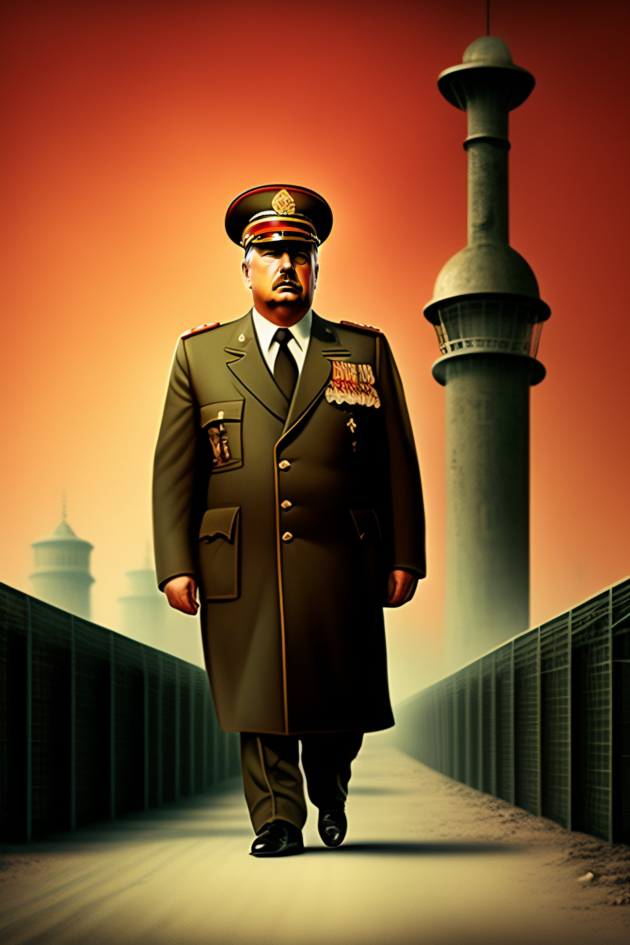 Lexica - Soviet prison with dictator on a large platform