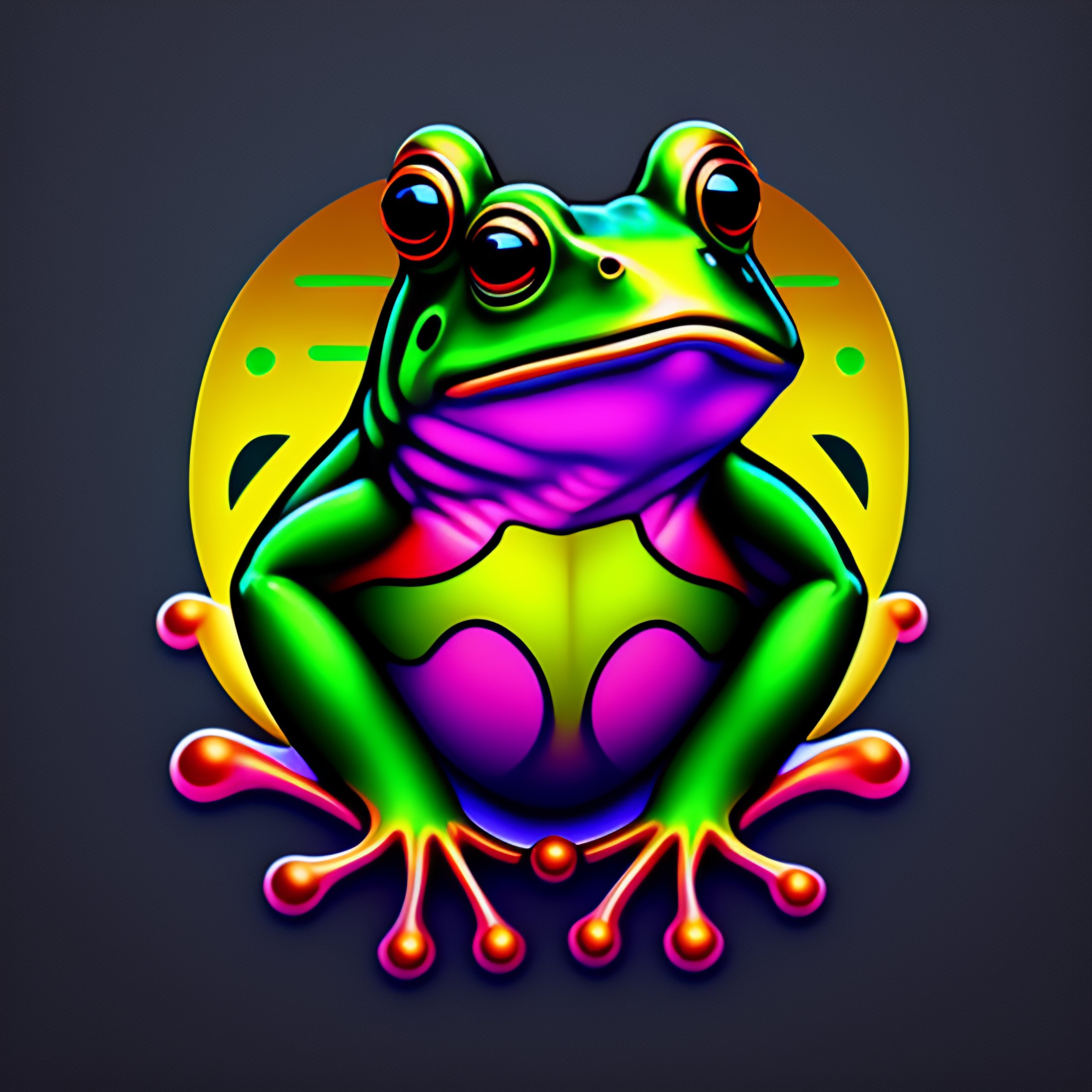 Lexica - Frog icon sprite abstract shape organic nature 2d art