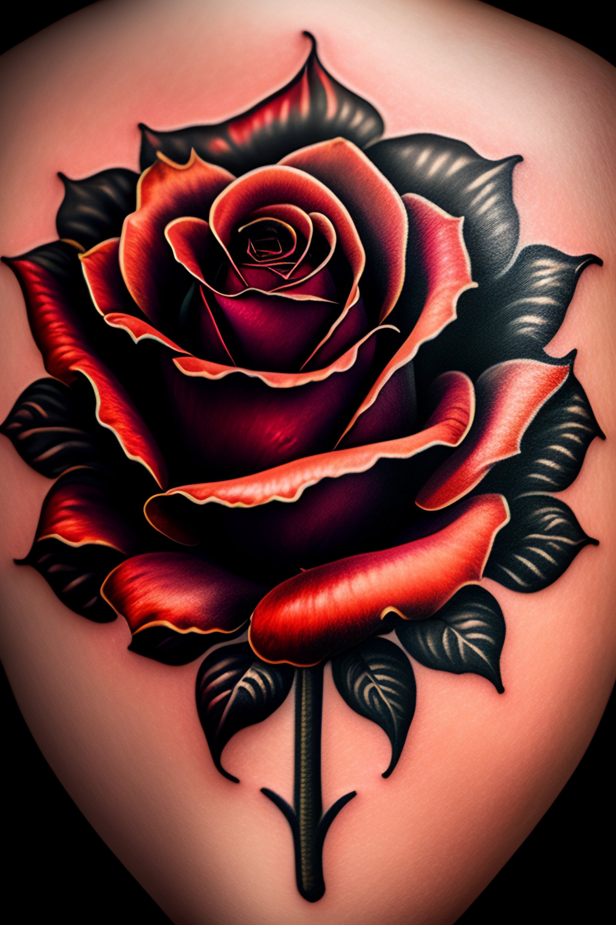 Lexica - A detailed tattoo outline of a rose in a graveyard, 4k ...