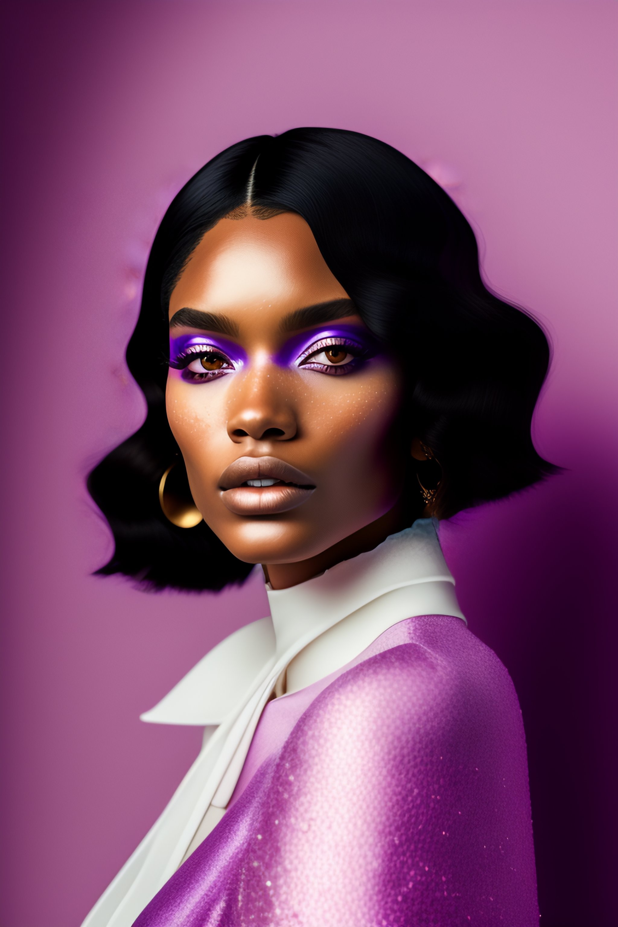 Lexica - A photo close-up of a beautiful black haired woman with light ...