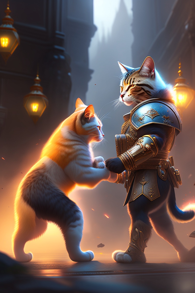 Lexica - Two cats fighting, key lighting, soft lights, foggy, 8 k ...