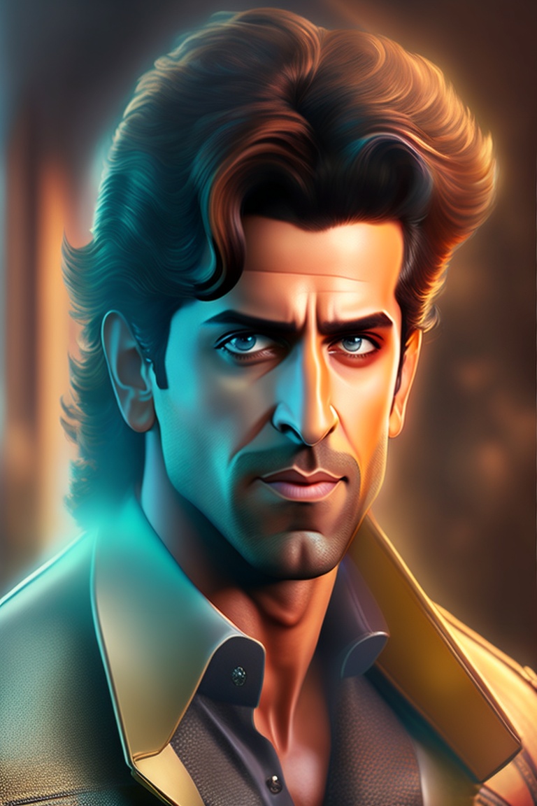 Lexica - Hrithik roshan,front face,angry