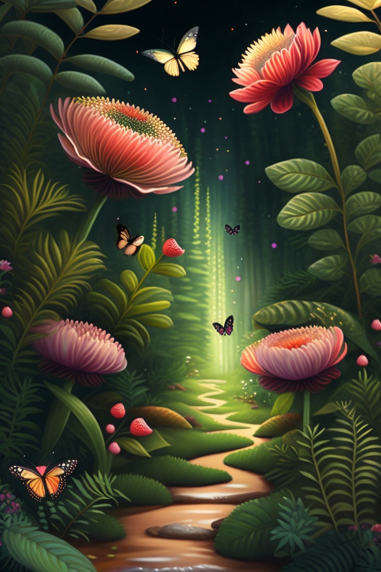 Lexica - Magic trippy strawberry jewel encrusted spiked flowers and ...