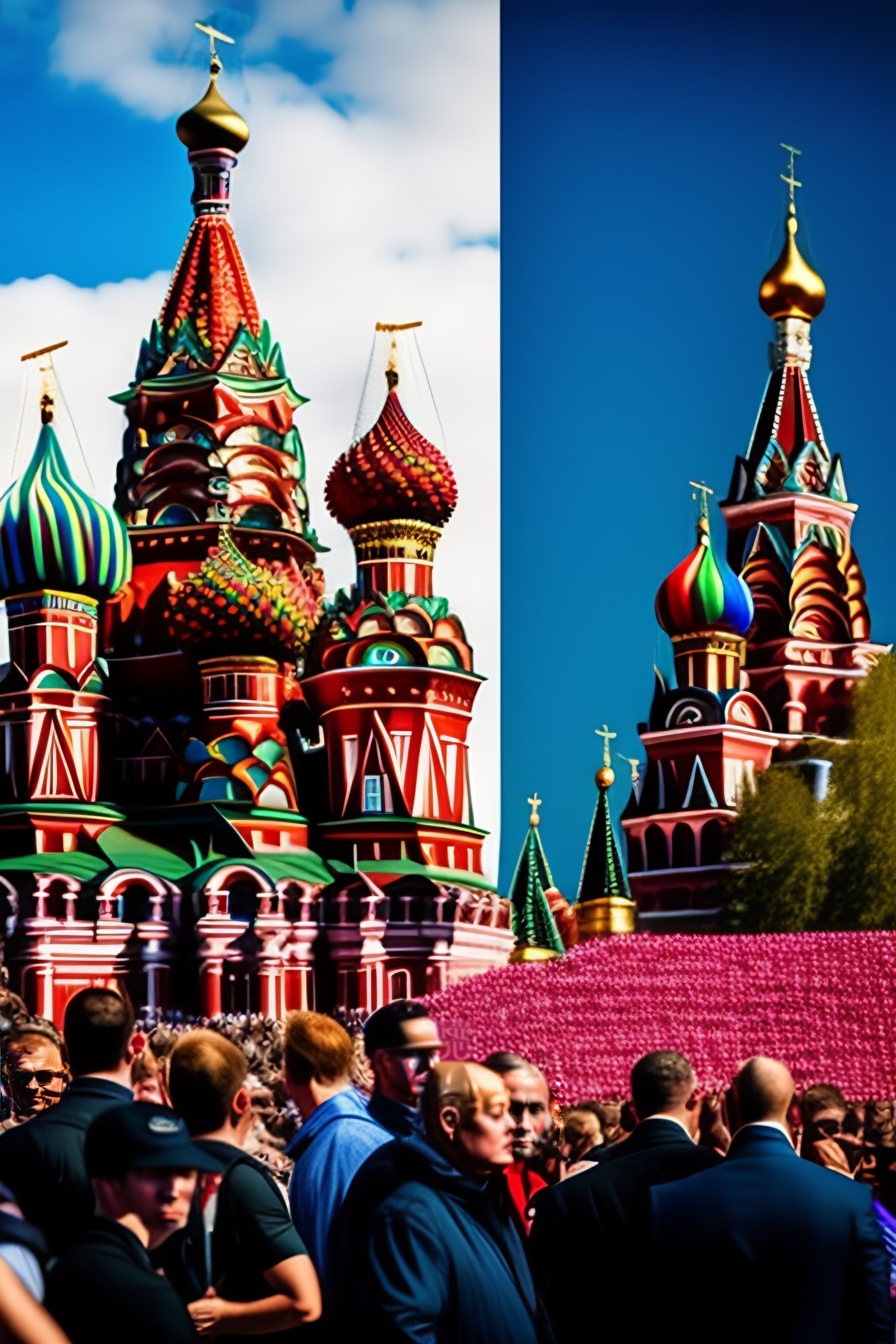 Lexica - Vladimir Putin portrait photo at red square gay pride parade ...