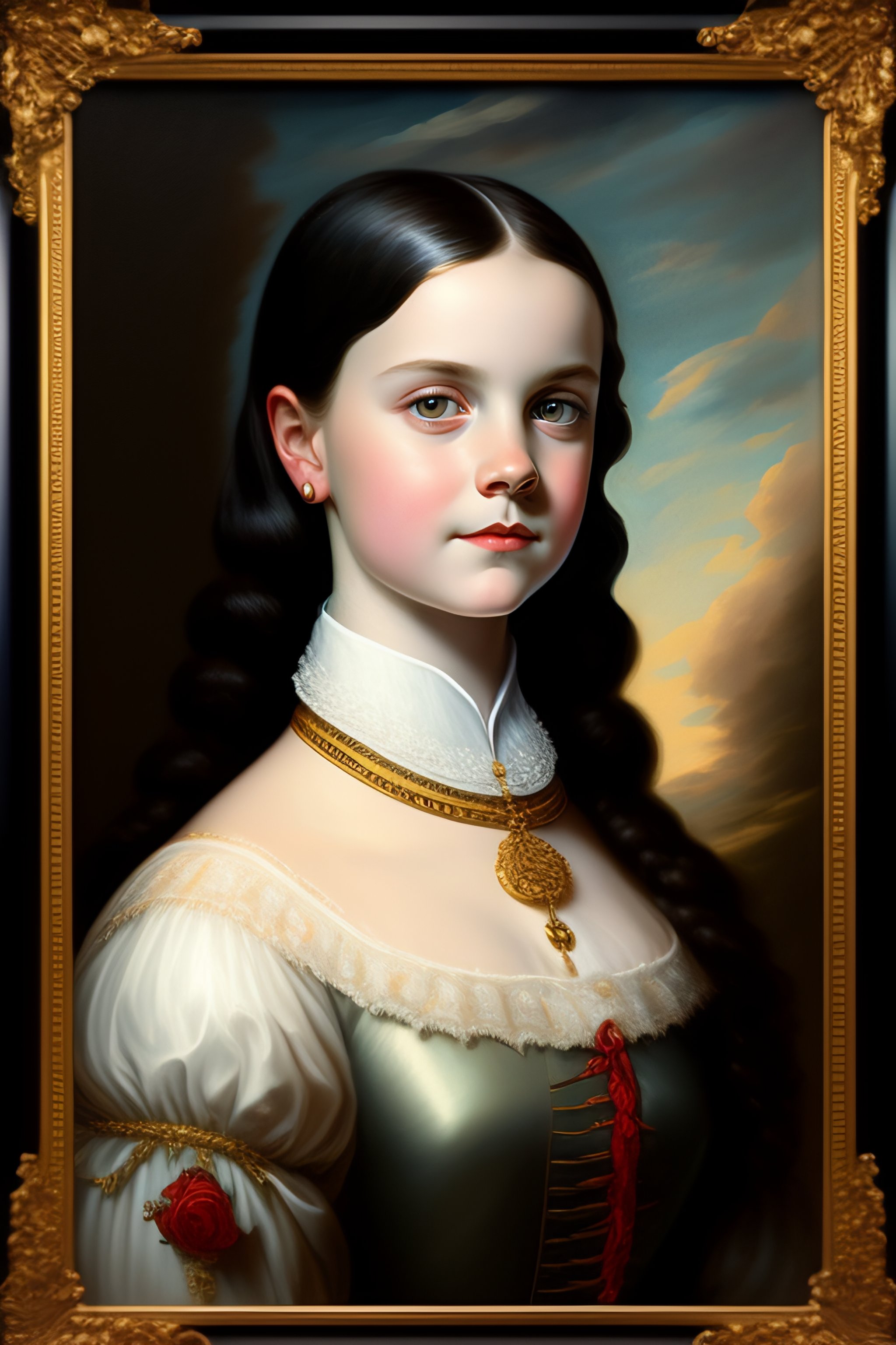 Lexica - Portrait of Wednesday Addams in Baroque Style by Peter Paul Rubens
