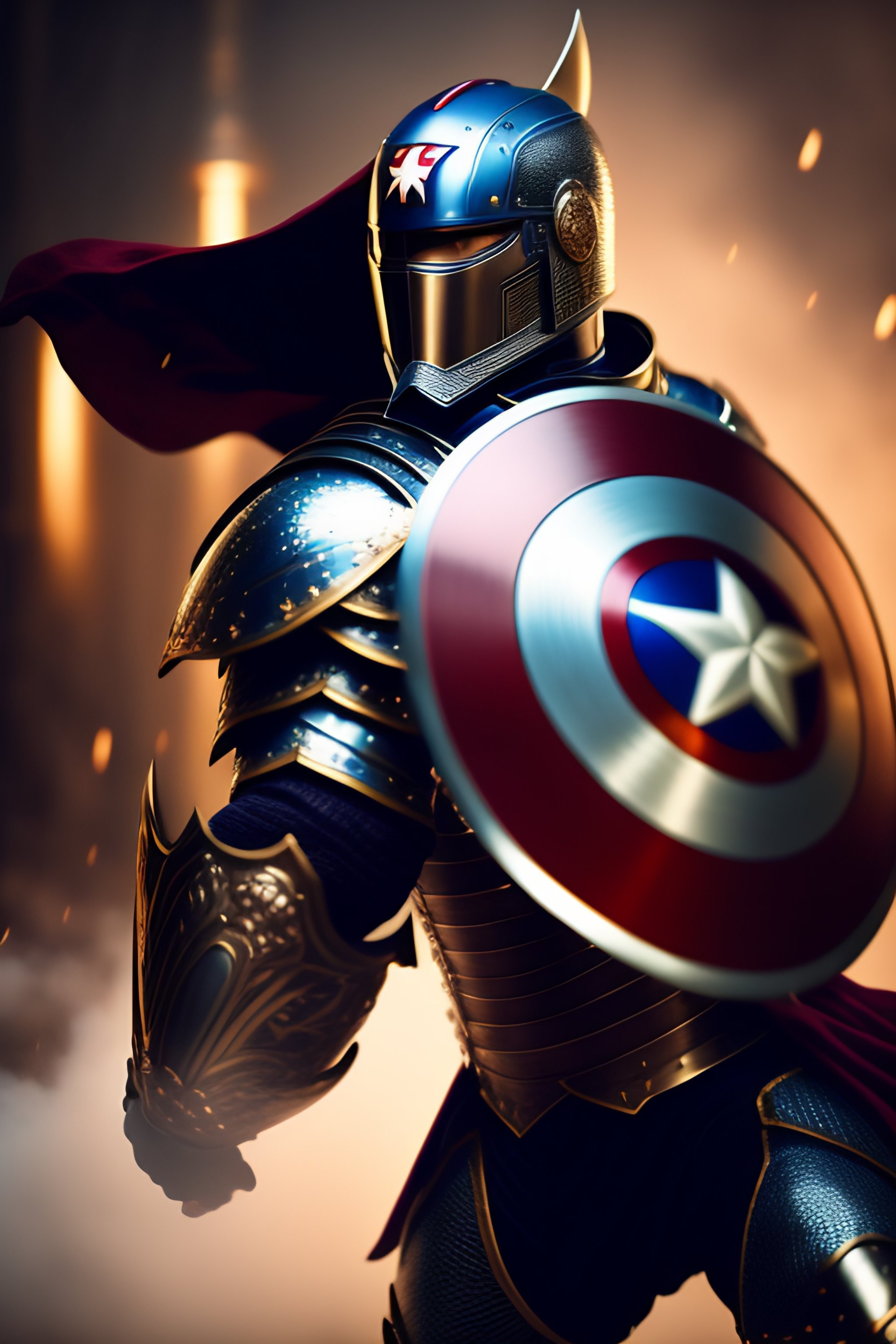 Lexica - Action shot of a knight wearing full plate armour throwing his ...