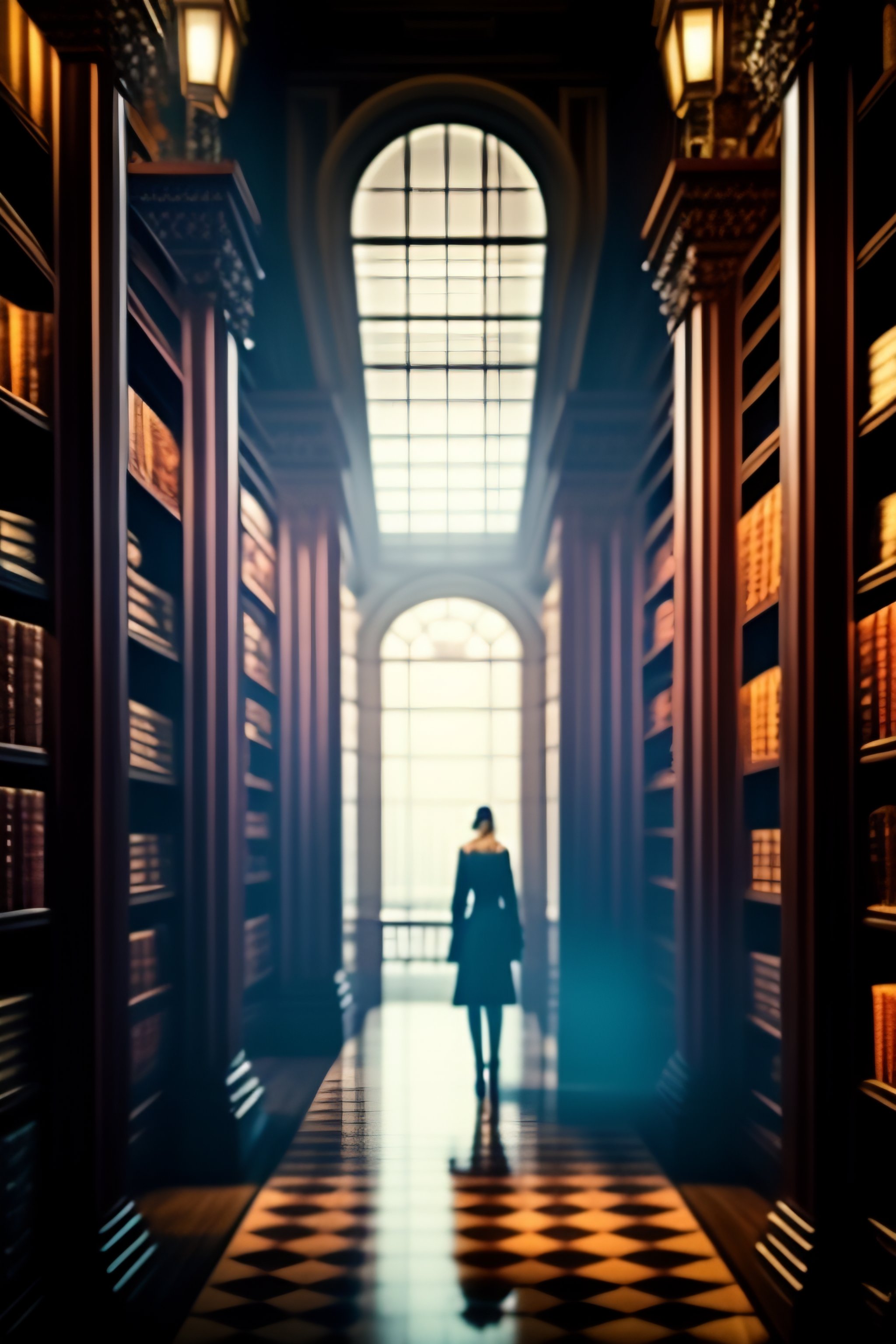 Lexica - Pov View from inside of a library of Scarlett Johansson, very ...