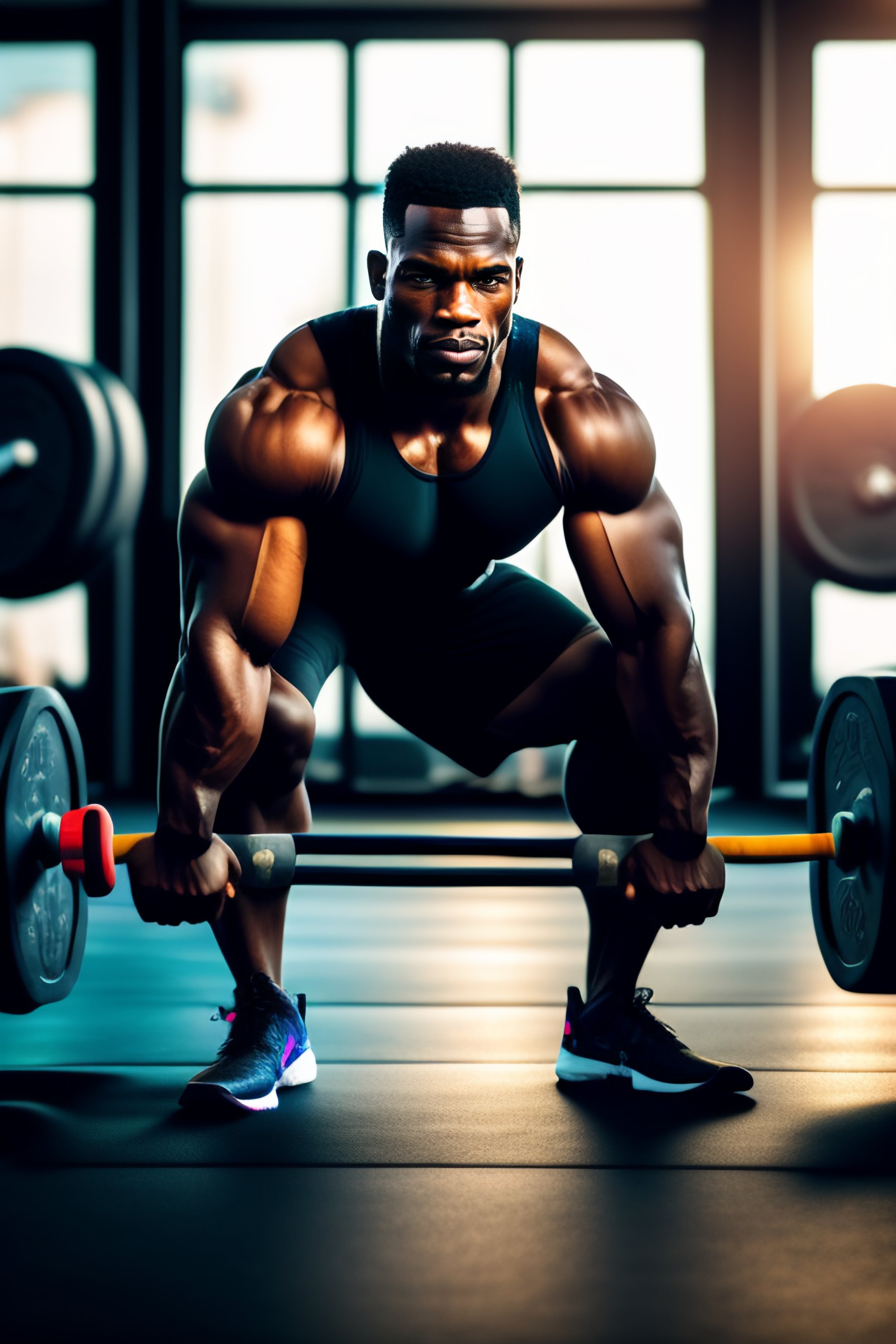 Lexica - Highly detailed, skinny black man train power snatch in ...