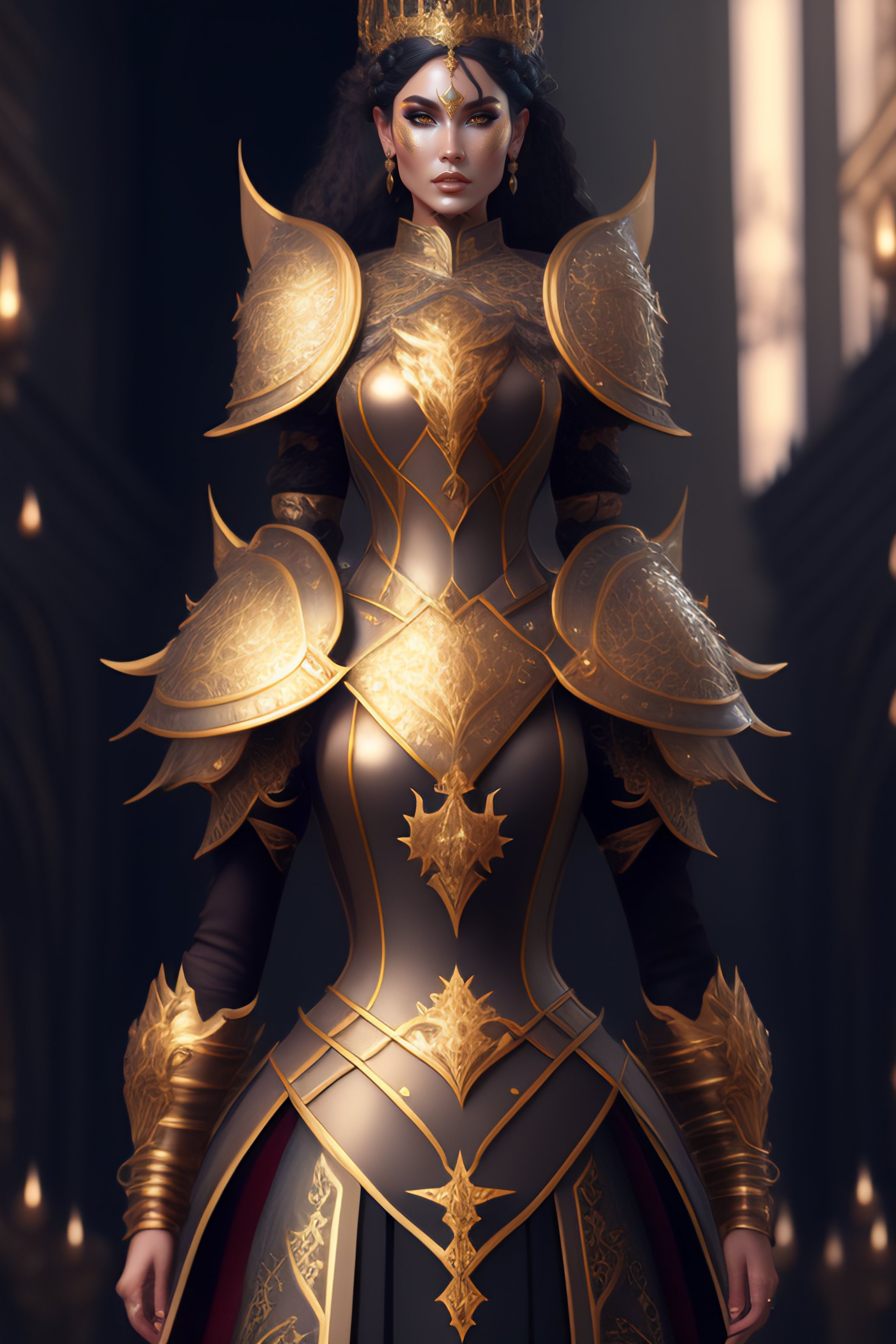 Lexica - Full body gothic queen wearing ornate filigree armor by stanley artgerm lau, greg ...