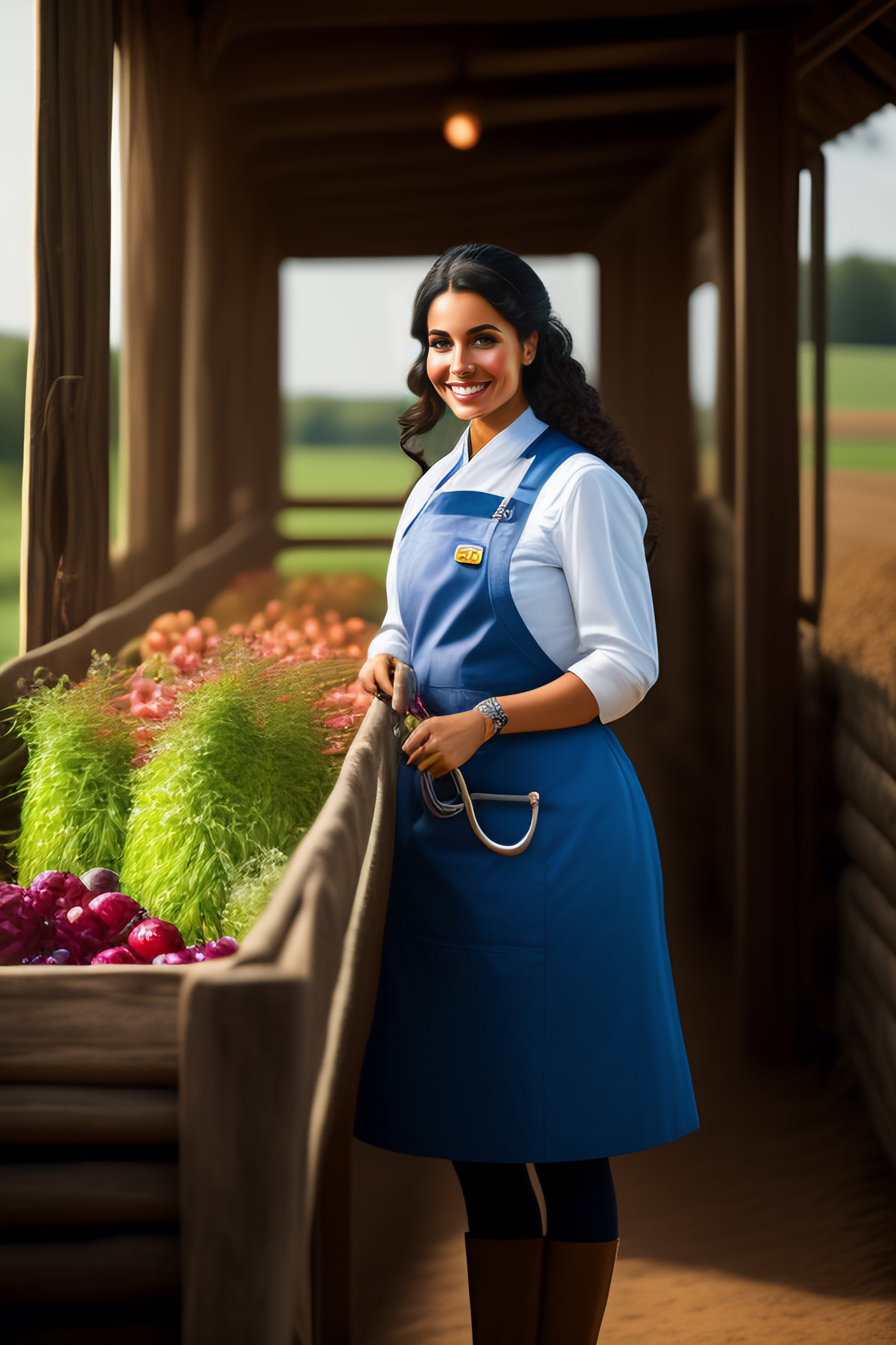 Lexica - Portrait of a princess working in a farm