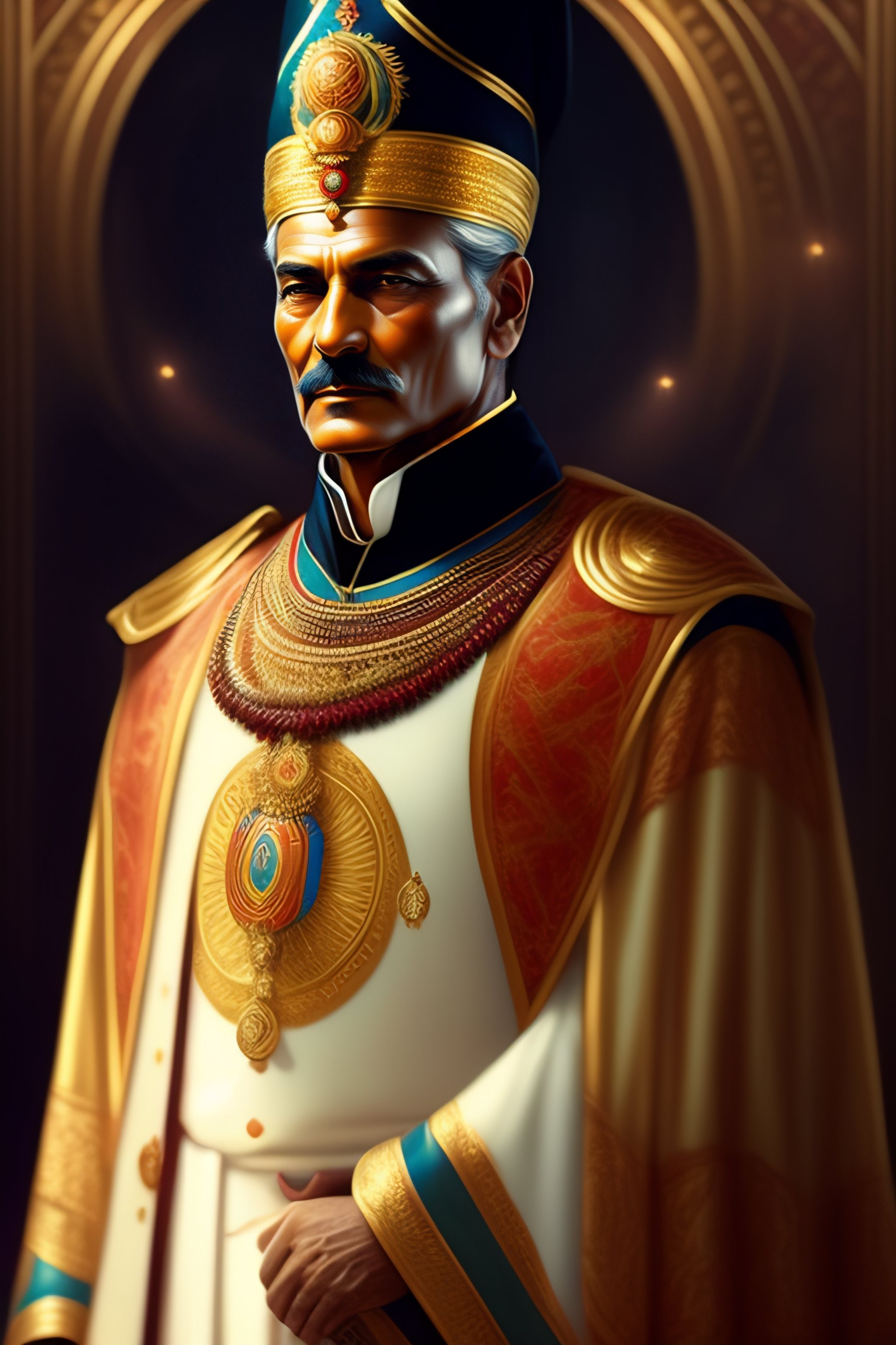 Lexica - Ataturk in egyptian clothing style, highly detailed, digital ...