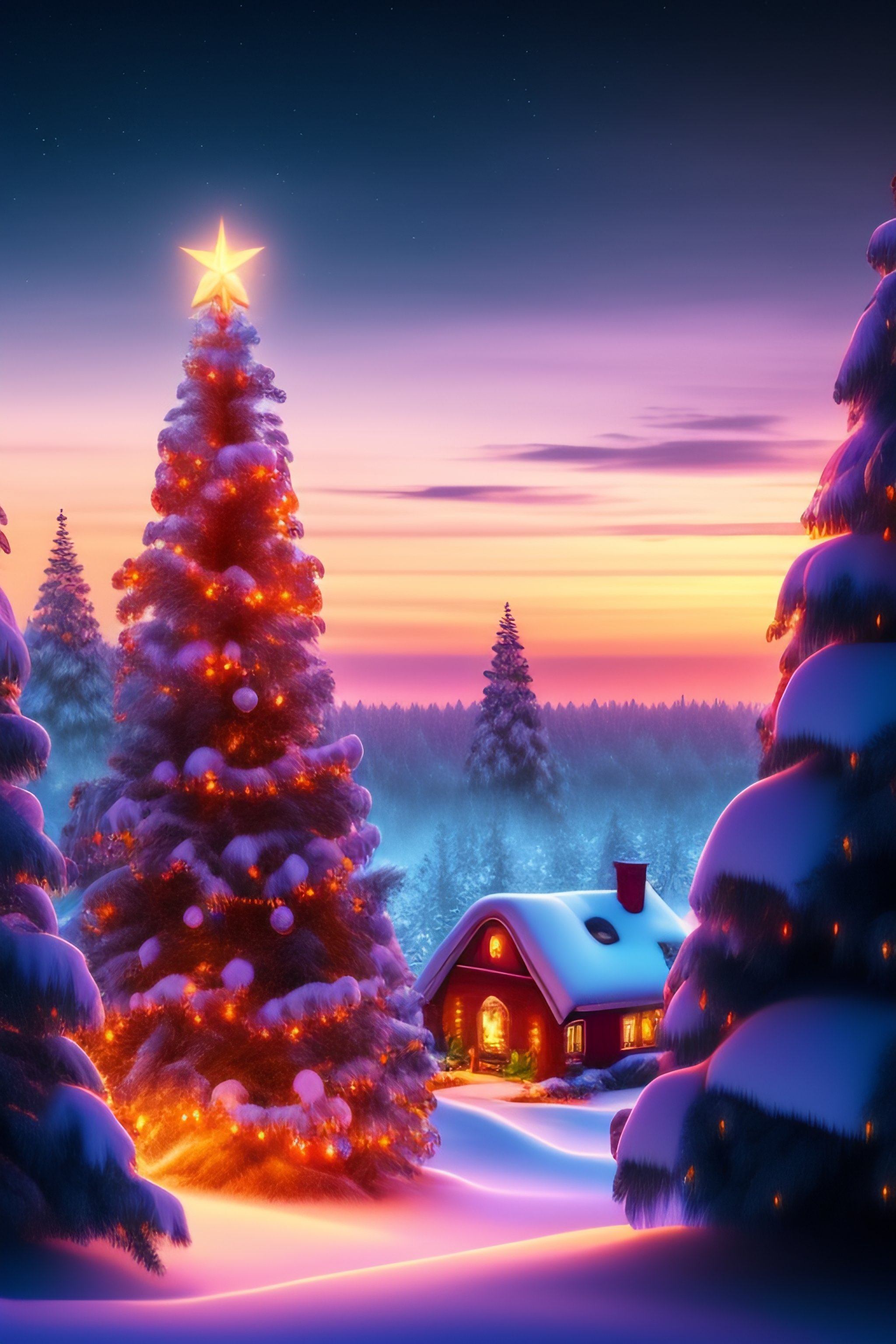 Lexica - City with cristmas view, christmas concept house, cristmas ...