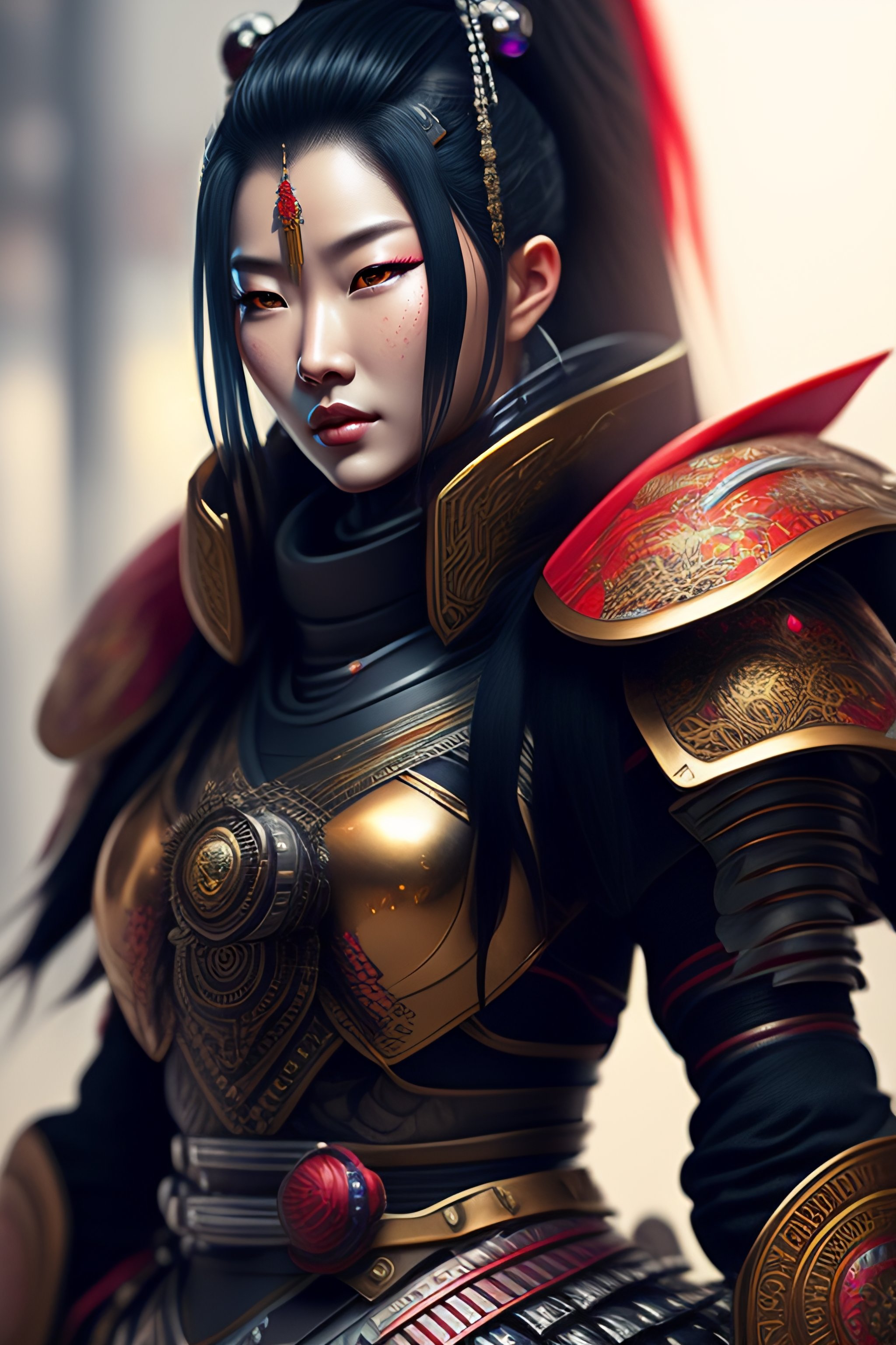 Lexica - Female samurai cyborg, mech, cyberpunk, intricate details ...