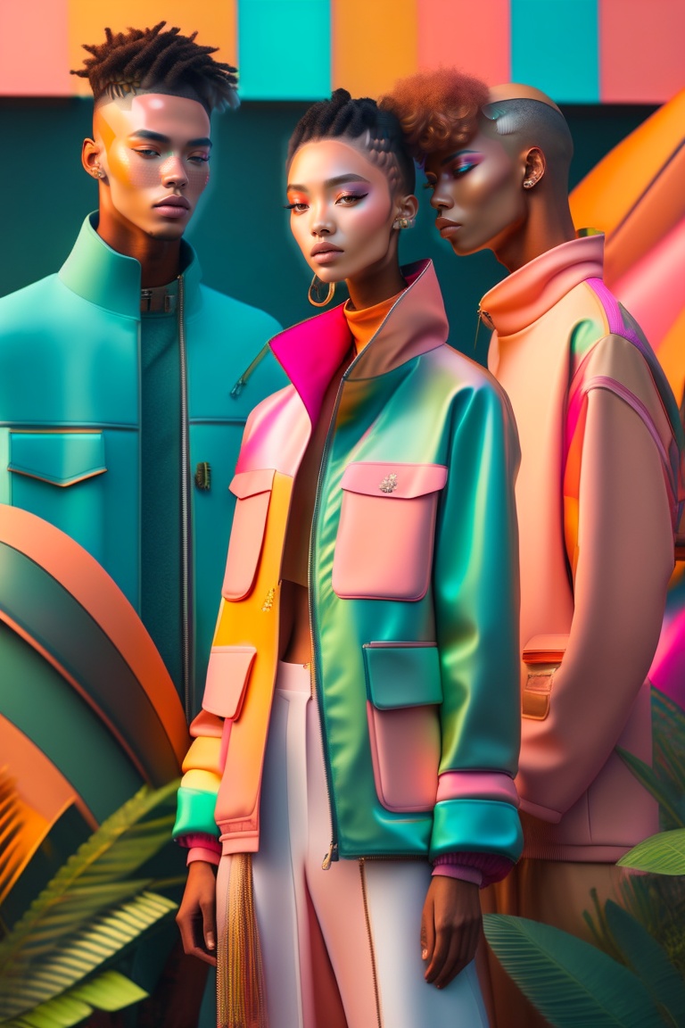 Lexica - Female and male fashion in the year 2053 summer collection ...