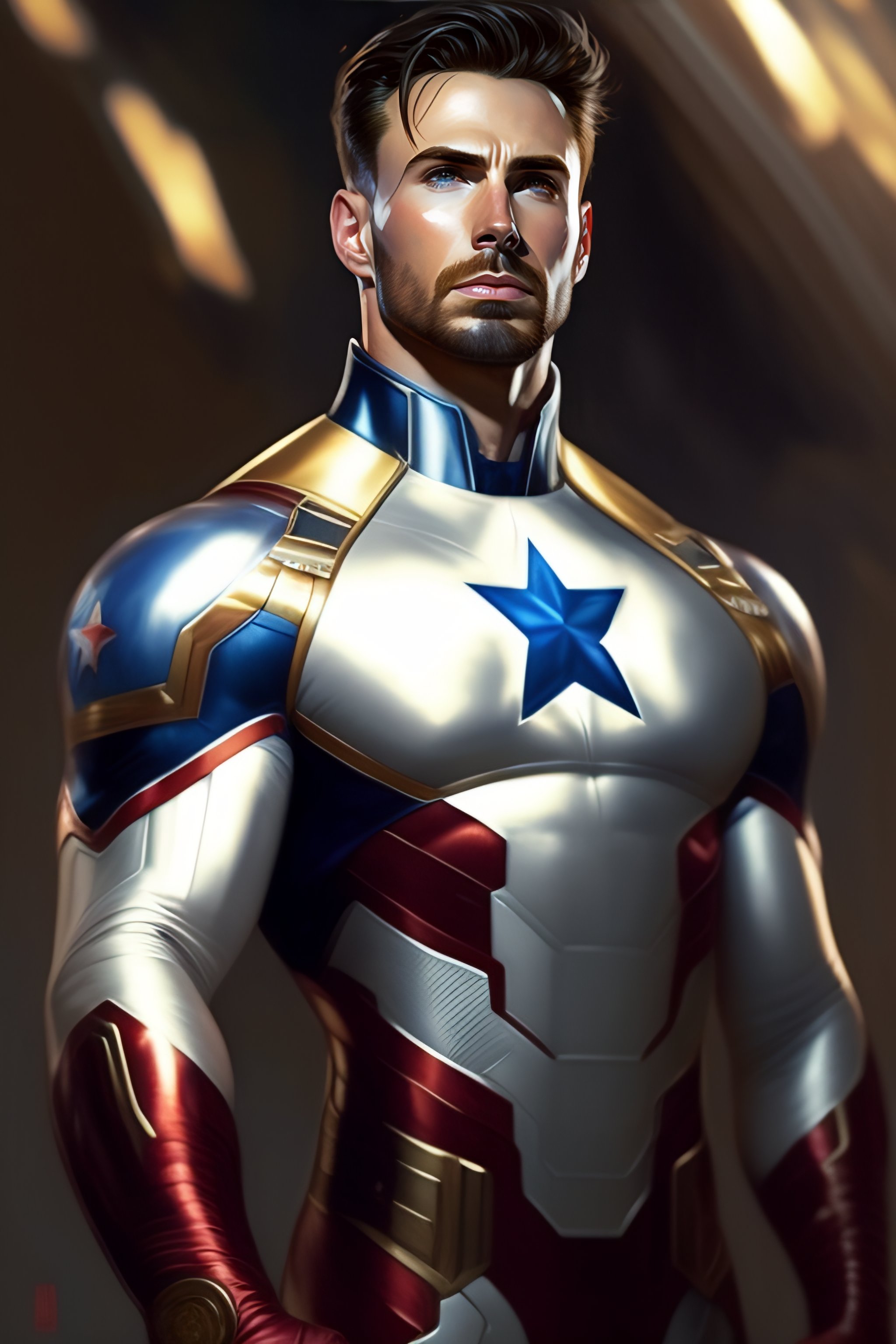Lexica - Full body potrait thin muscular chris evans in captain america ...