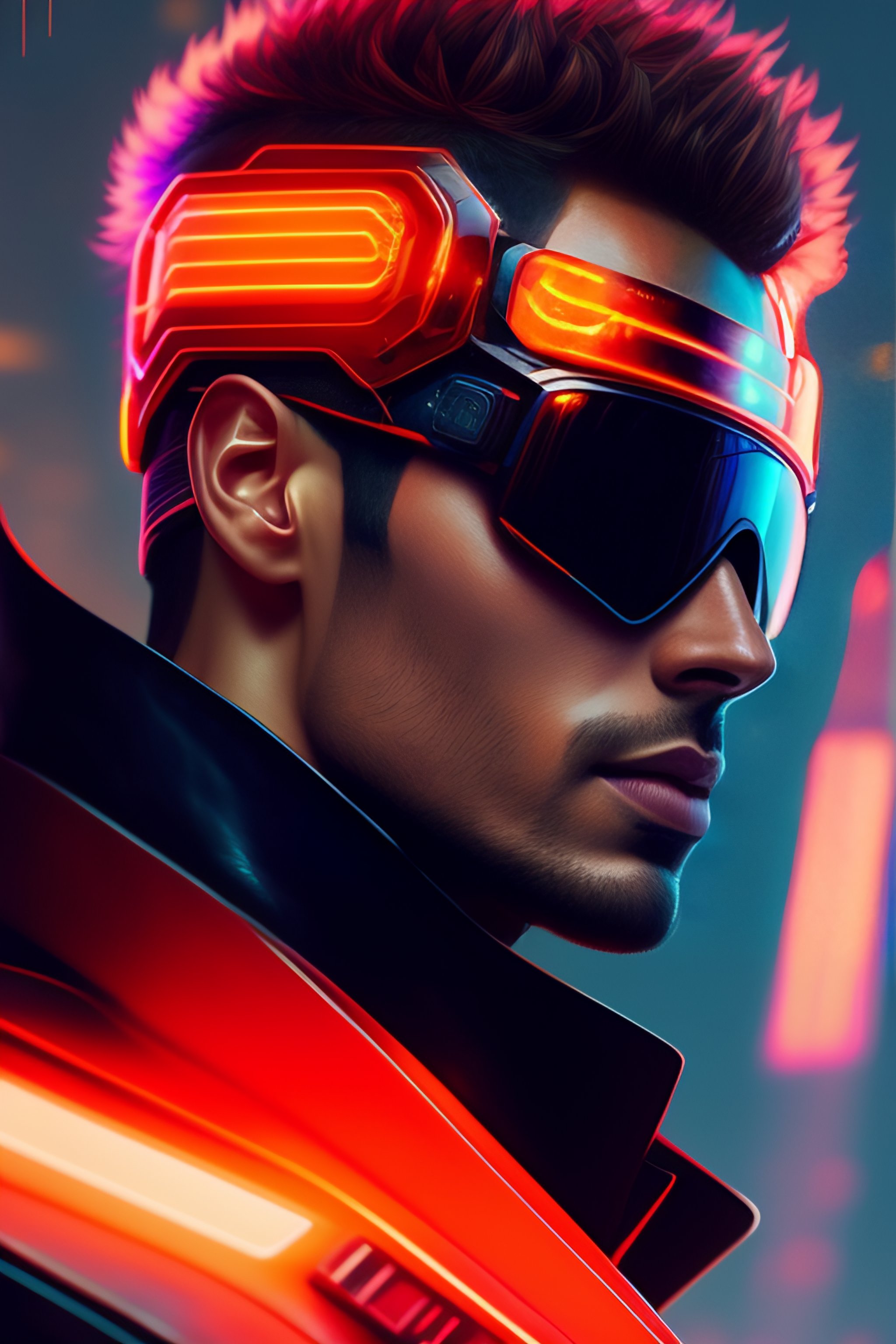 Lexica - Theo james as cyclops, cyberpunk futuristic neon. decorated ...