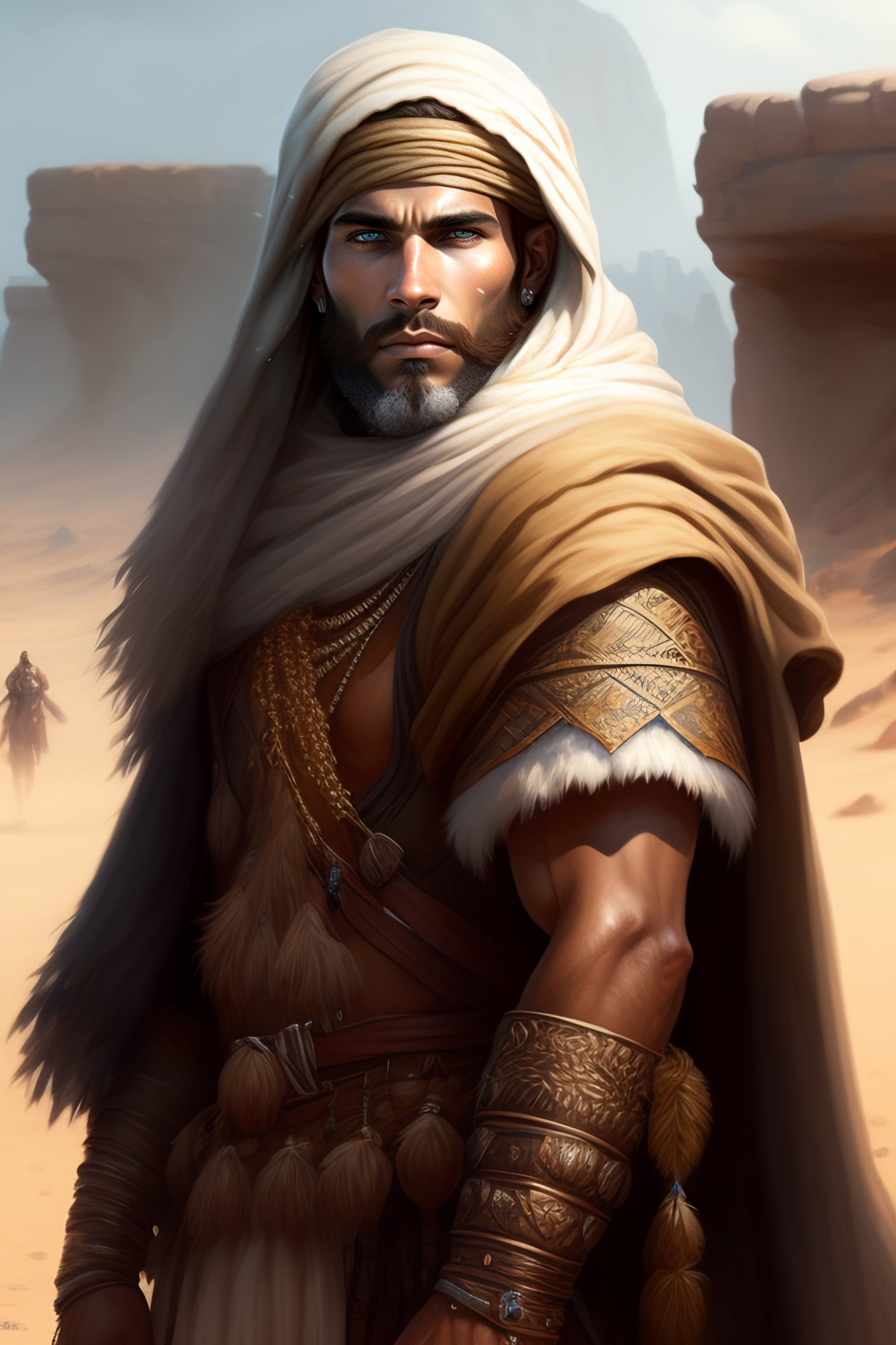 Lexica - A full body portrait of a beautiful soldiers quarter bedouin ...