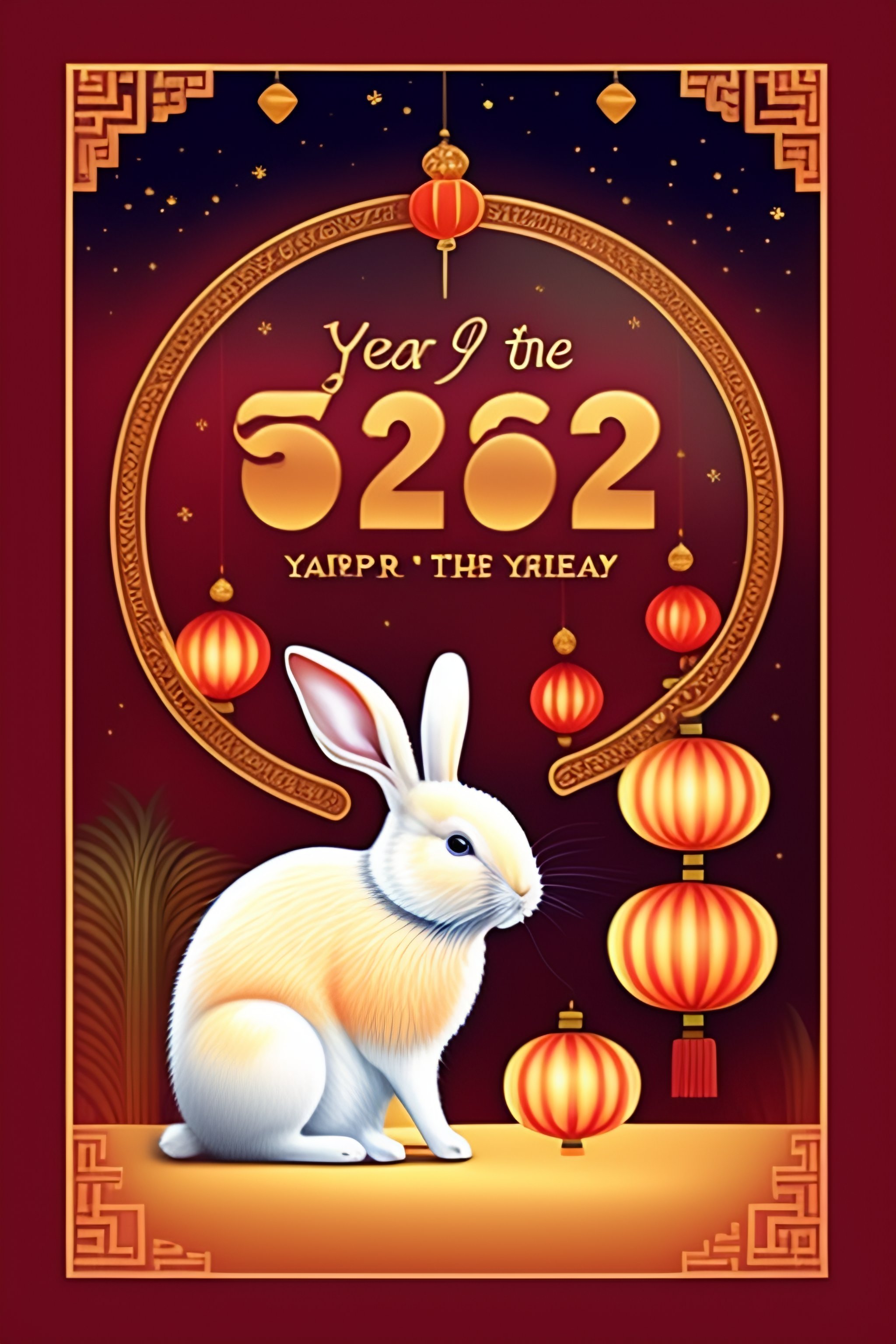 Lexica - Year of the rabbit greeting card, chinese new year