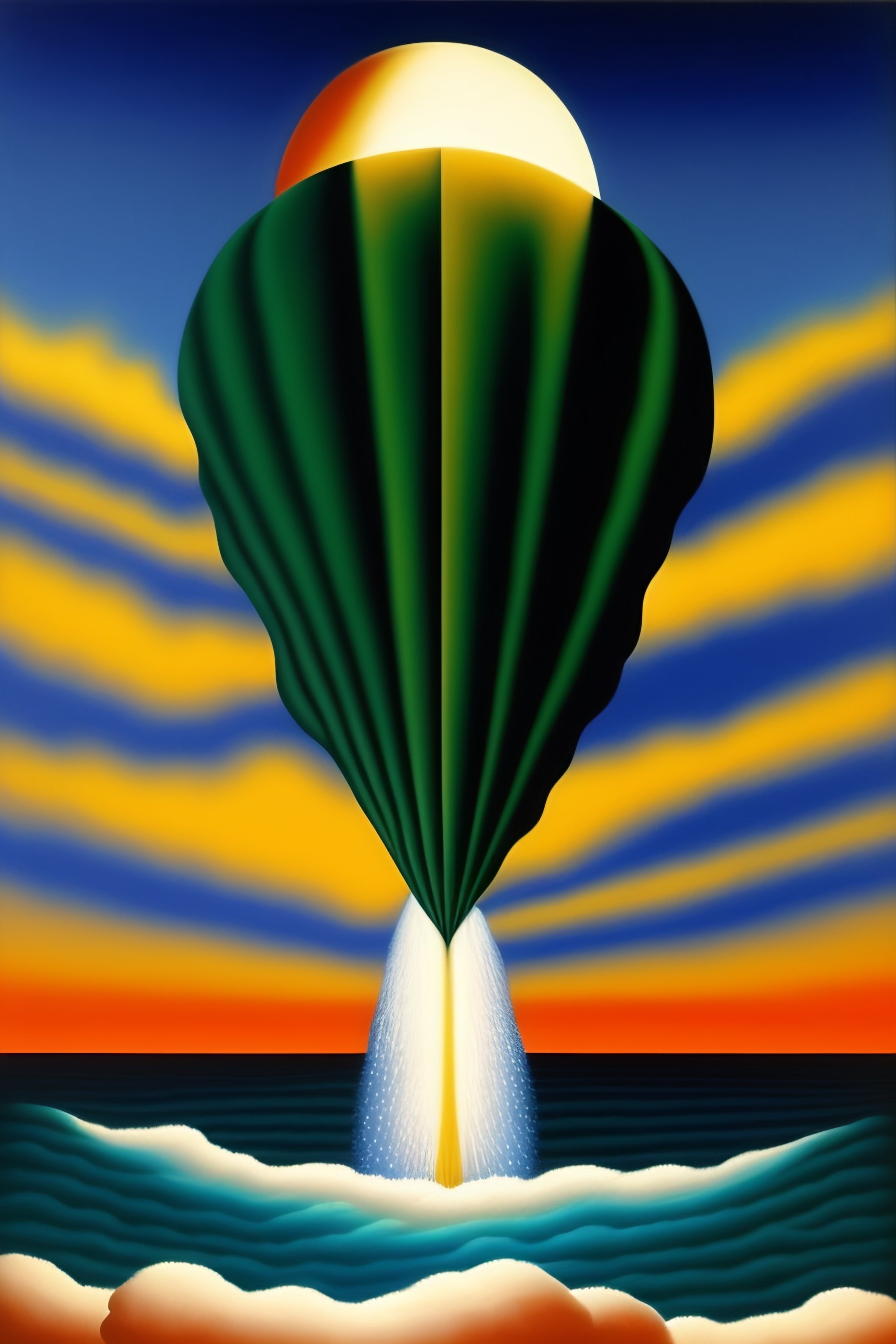 Lexica - The hand of god coming down from the sky. painted by Rene Magritte