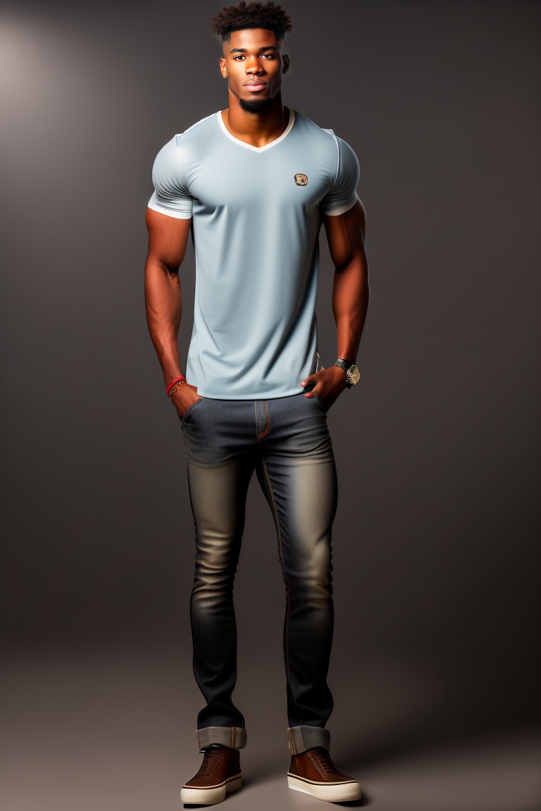 Lexica - Full body shot shoimg to pof head and shoes Young black man in ...