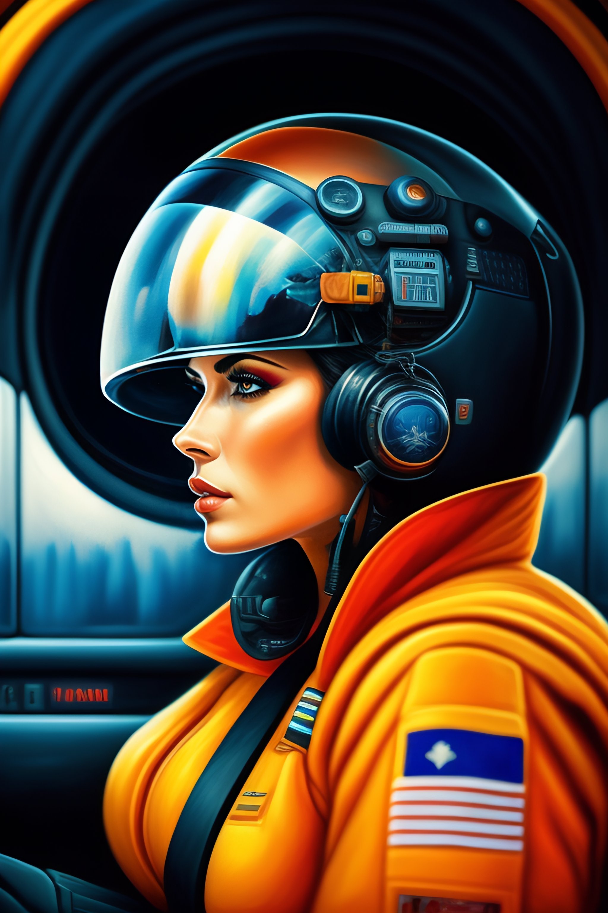 Lexica - Cyborg pilot, women,interior cockpit, by tarsila do amaral ...