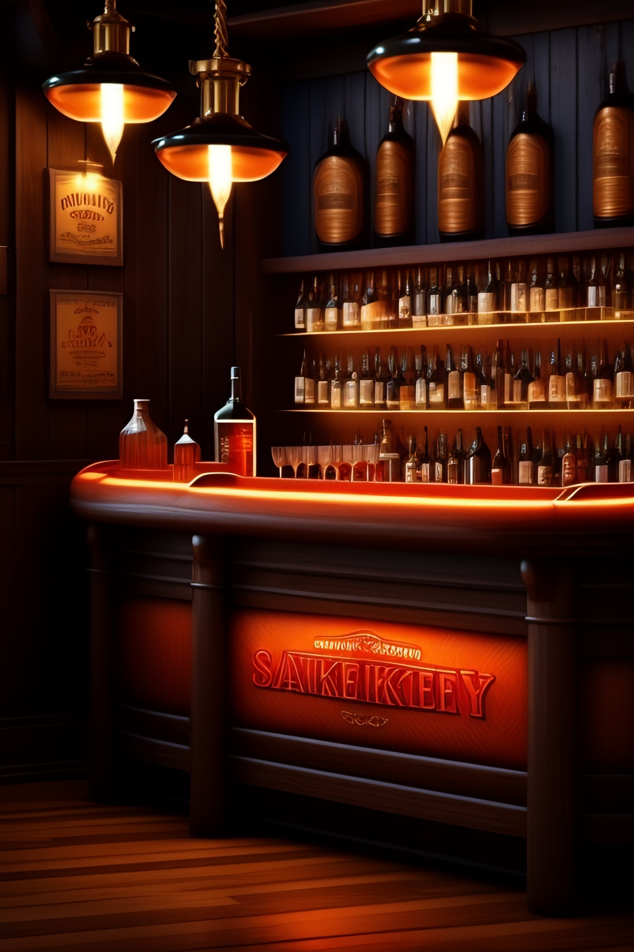 Lexica - Smokey bar, saloon, concept art, chandelier, honky tonk piano ...