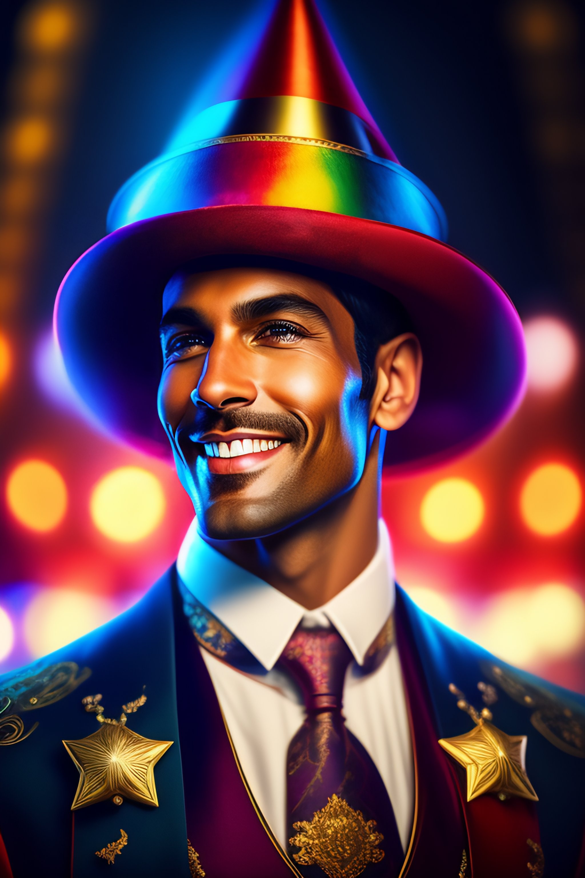 Lexica - Award winning digital portrait of a male smiling jester with ...