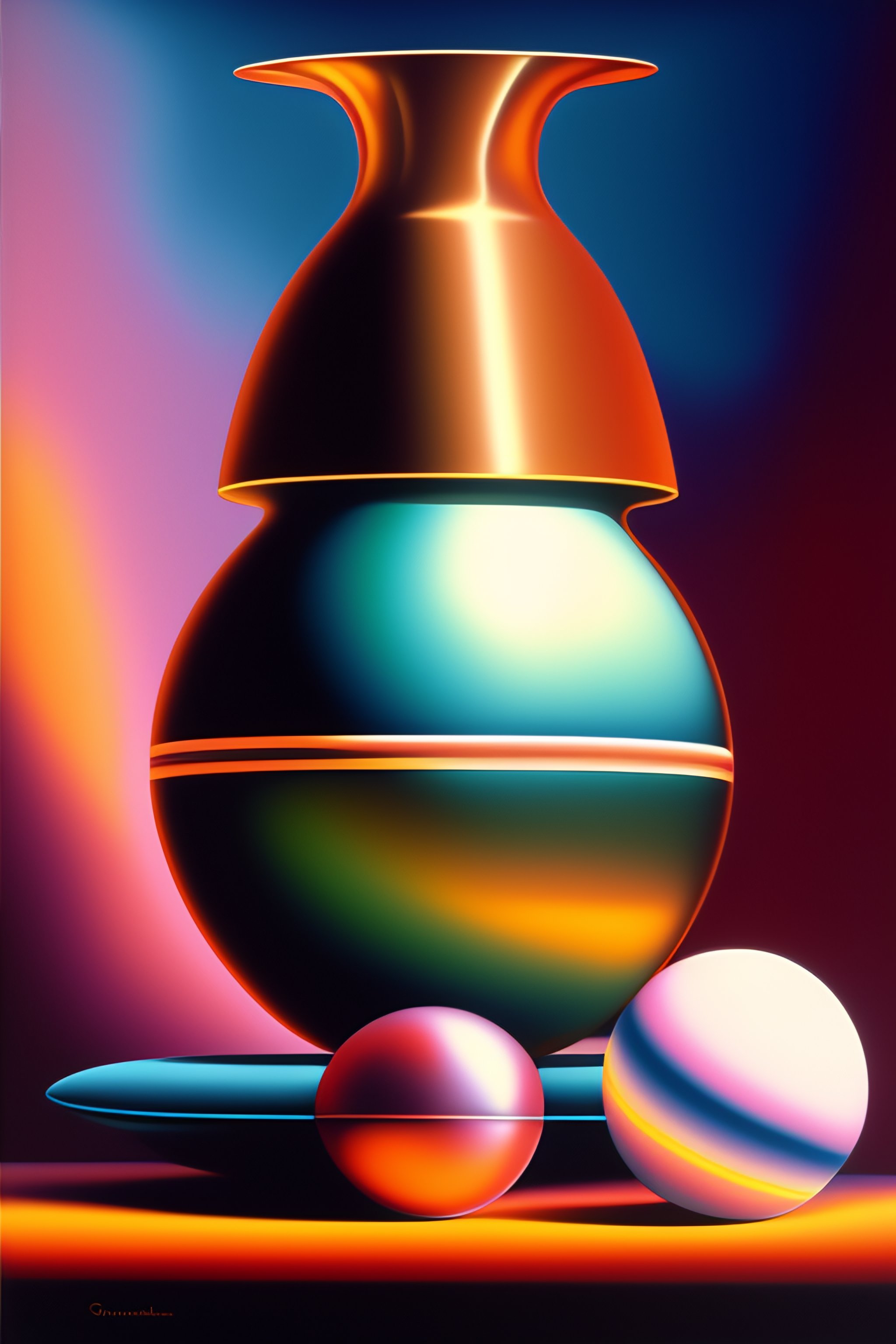 Lexica - A clean 1980s airbrush painting of varied objects and shapes ...