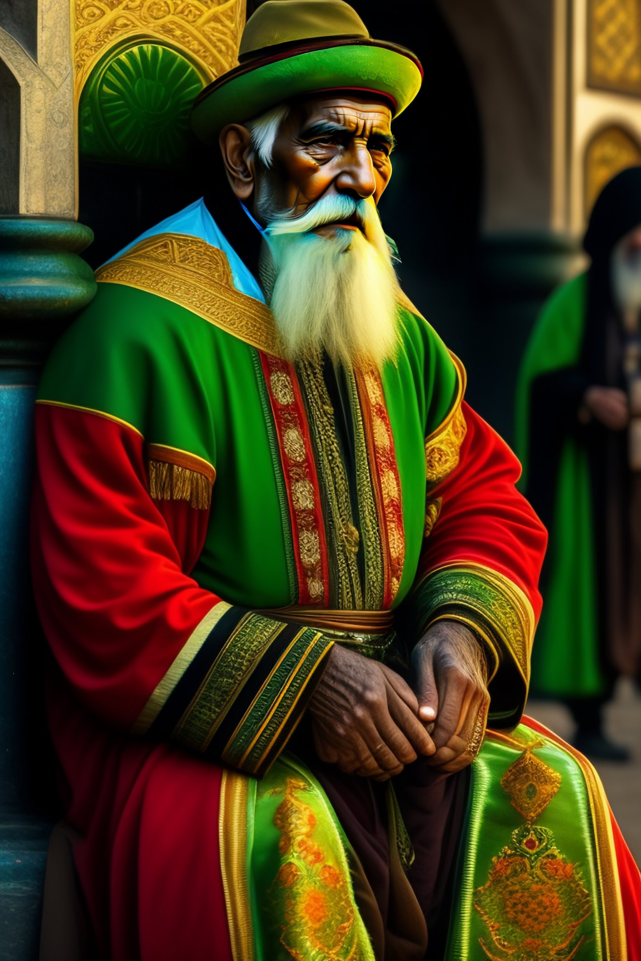 Lexica - Tatar old man in tubeteika, narrow face, strong high skulls ...