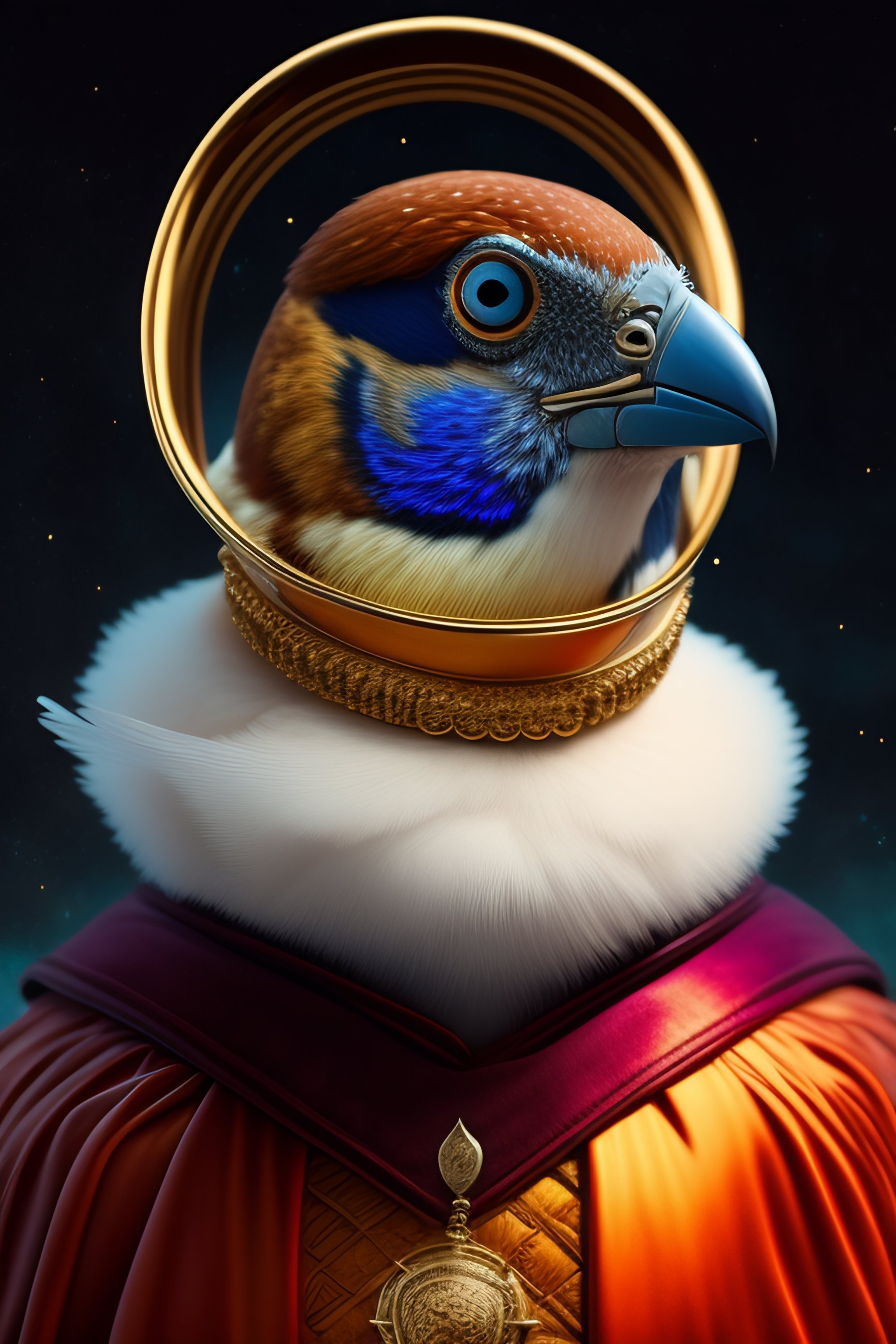 Lexica - A bird priest made of flesh and bone in space