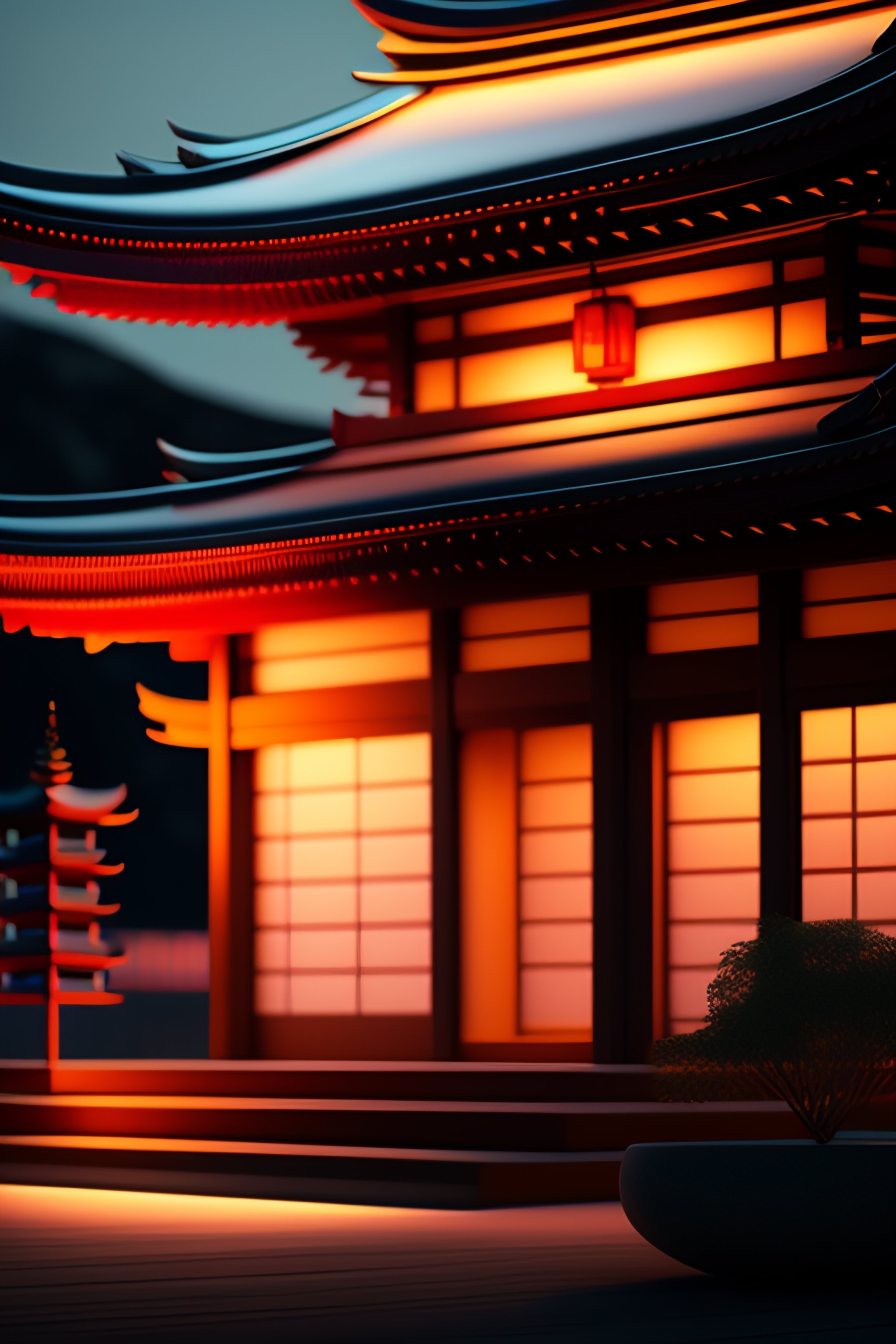 Lexica - Art image of amazing lighting surreal Dusk with small japanese ...