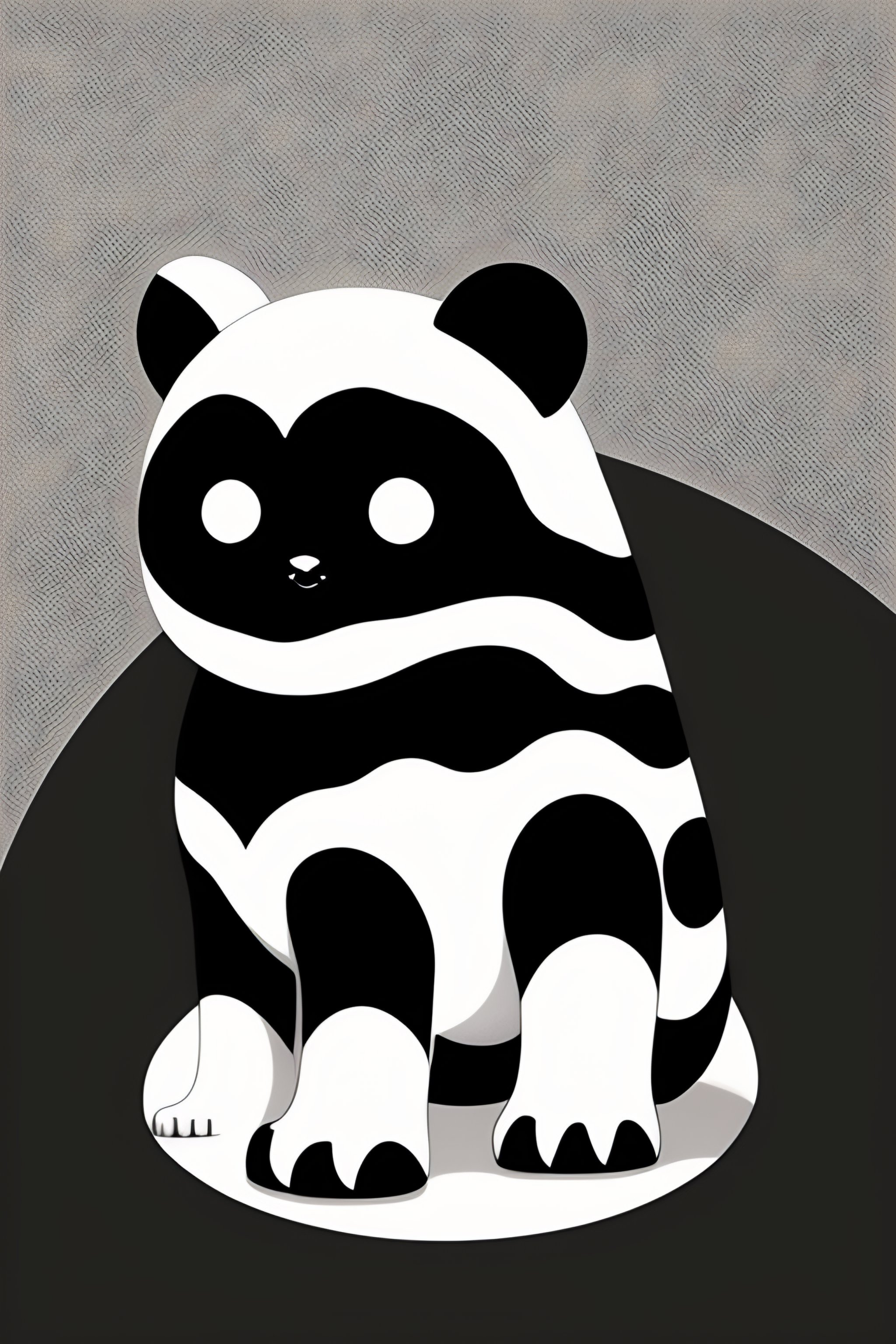 Lexica - A flat simple black and white character design of a cute ...