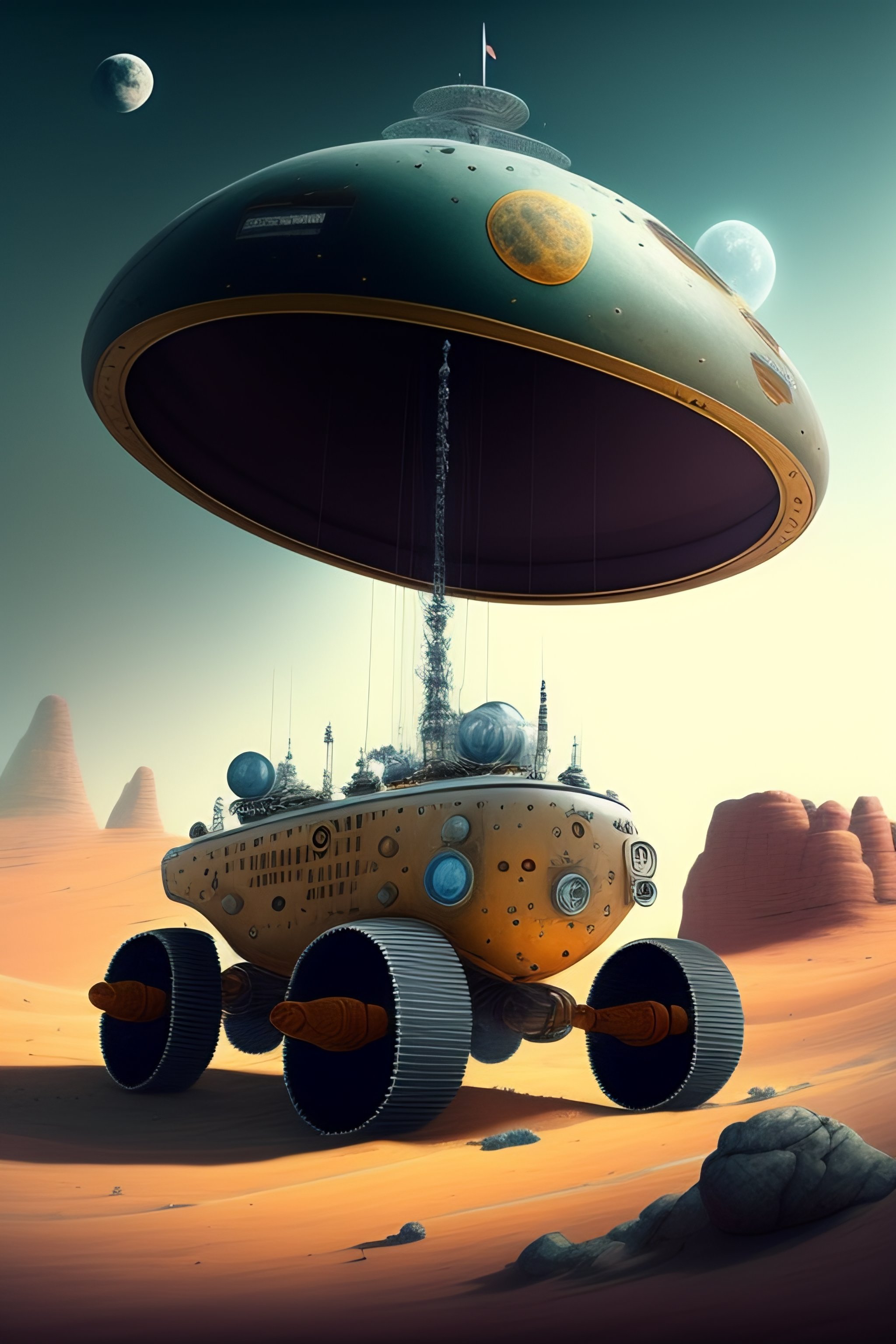 Lexica - A robot trying to land on the moon, art by Alexander Jansson ...