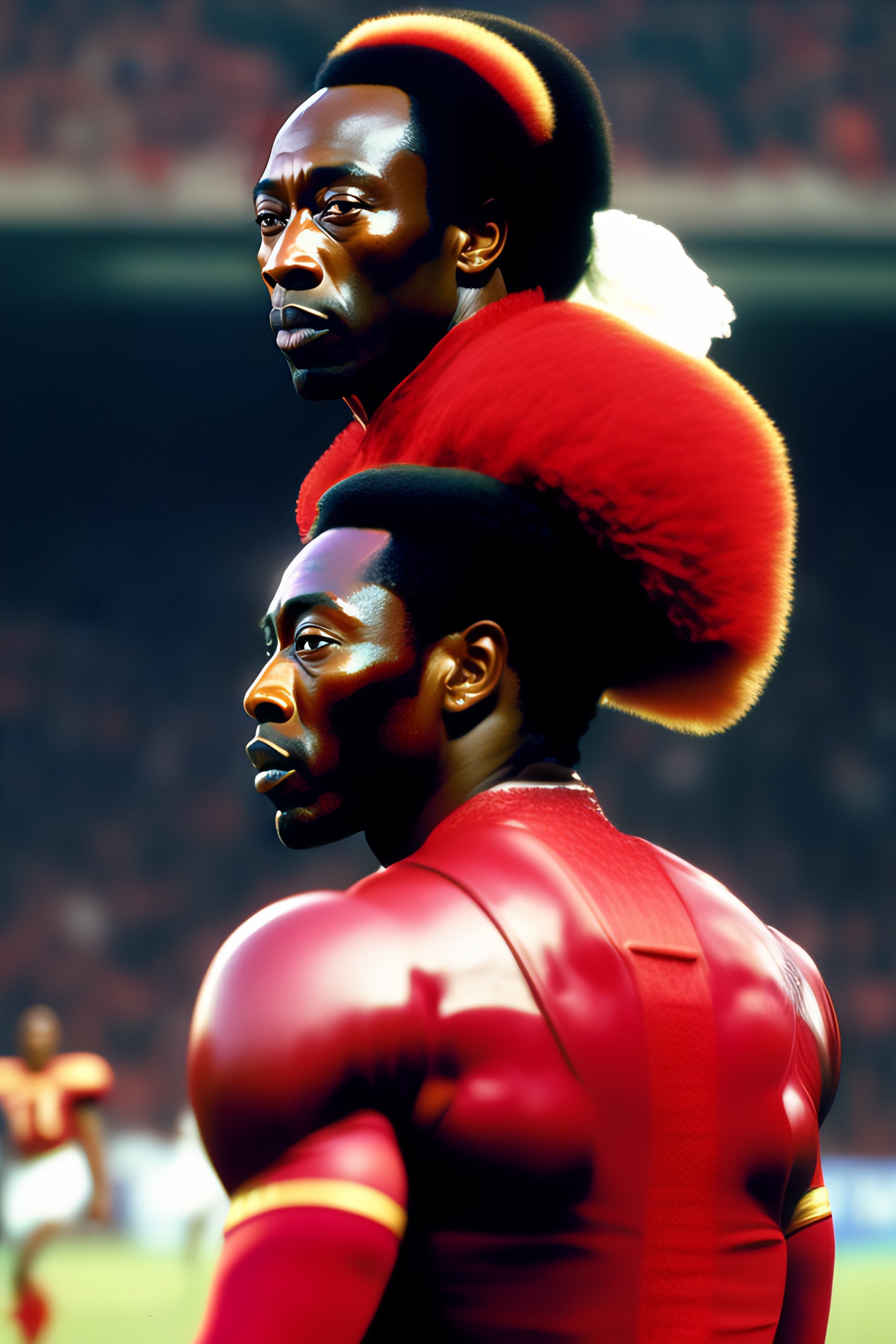 Lexica - Pele as gon in throne with ball